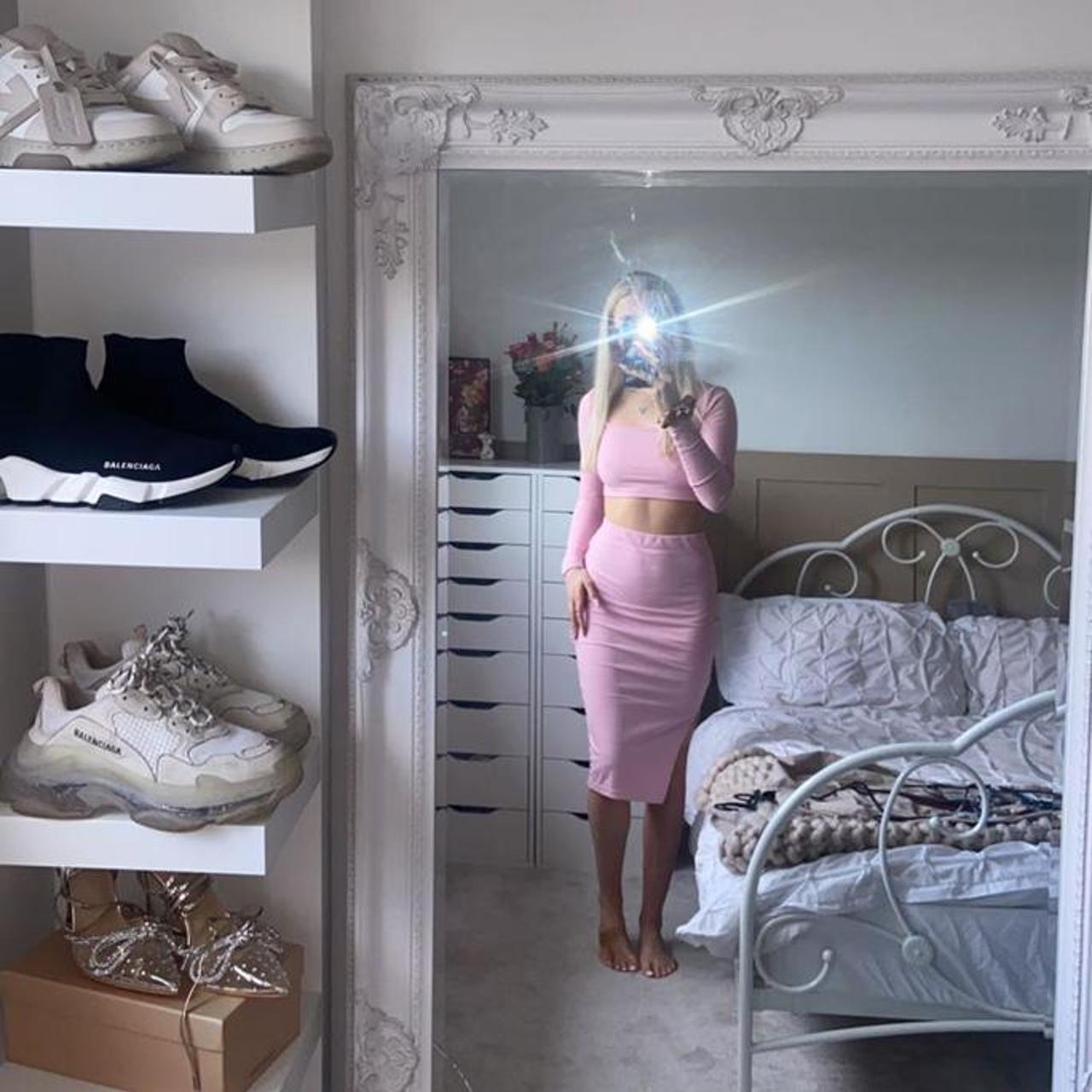 SHIEN, pink ribbed two piece. Never been worn before... - Depop