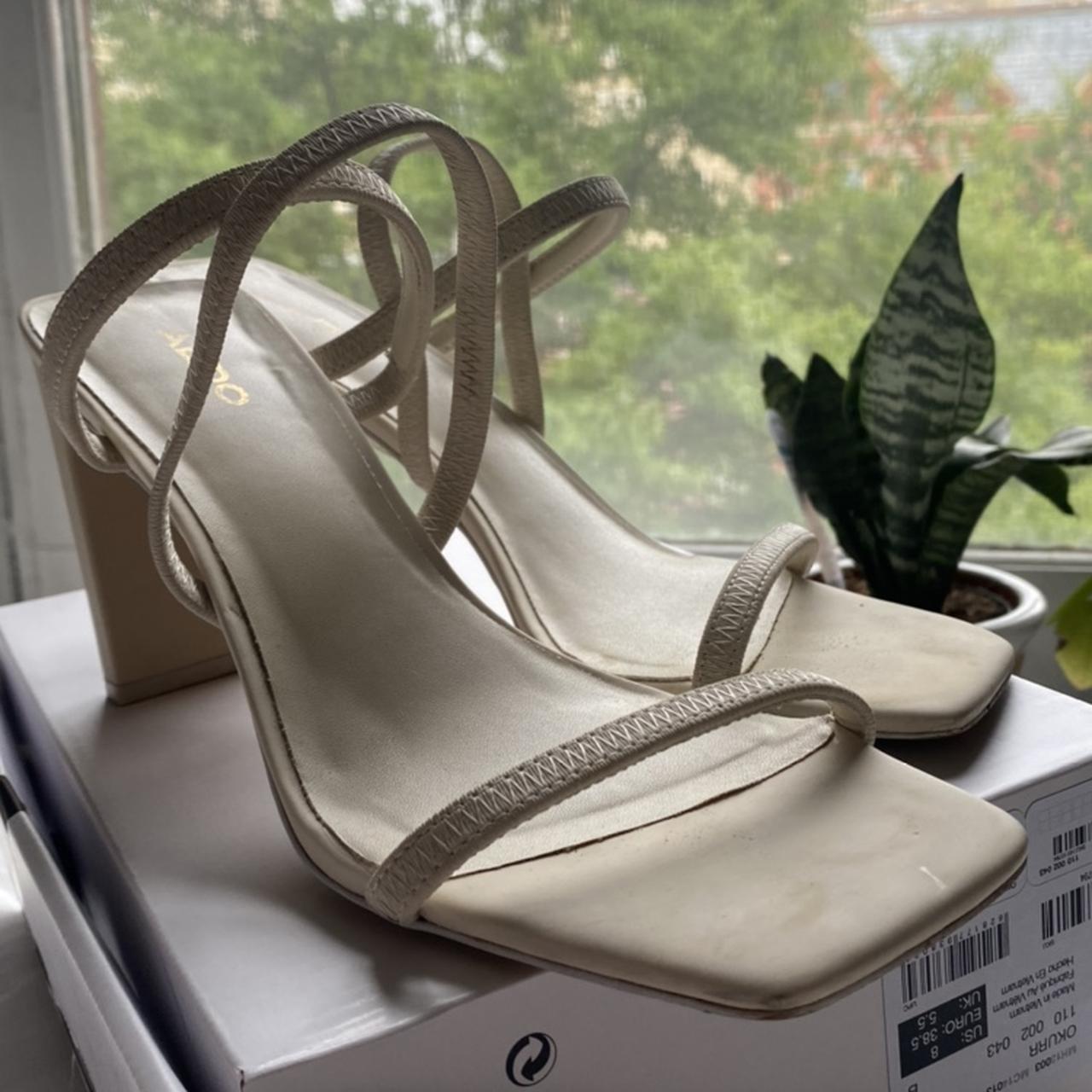 ALDO exclusive white square heel, originally... - Depop