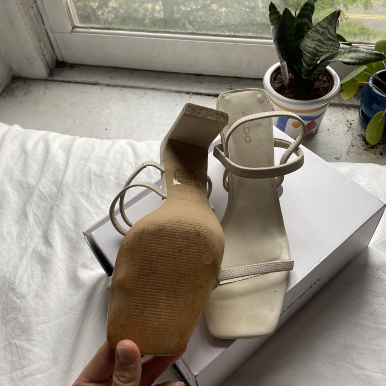 ALDO exclusive white square heel, originally... - Depop