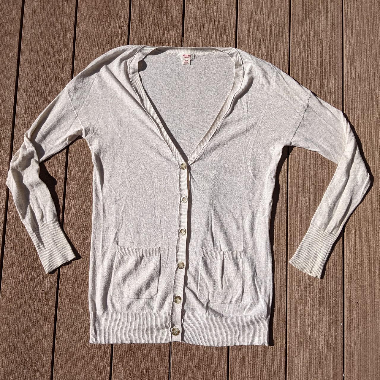 Cream lightweight longline button up cardigan!... - Depop