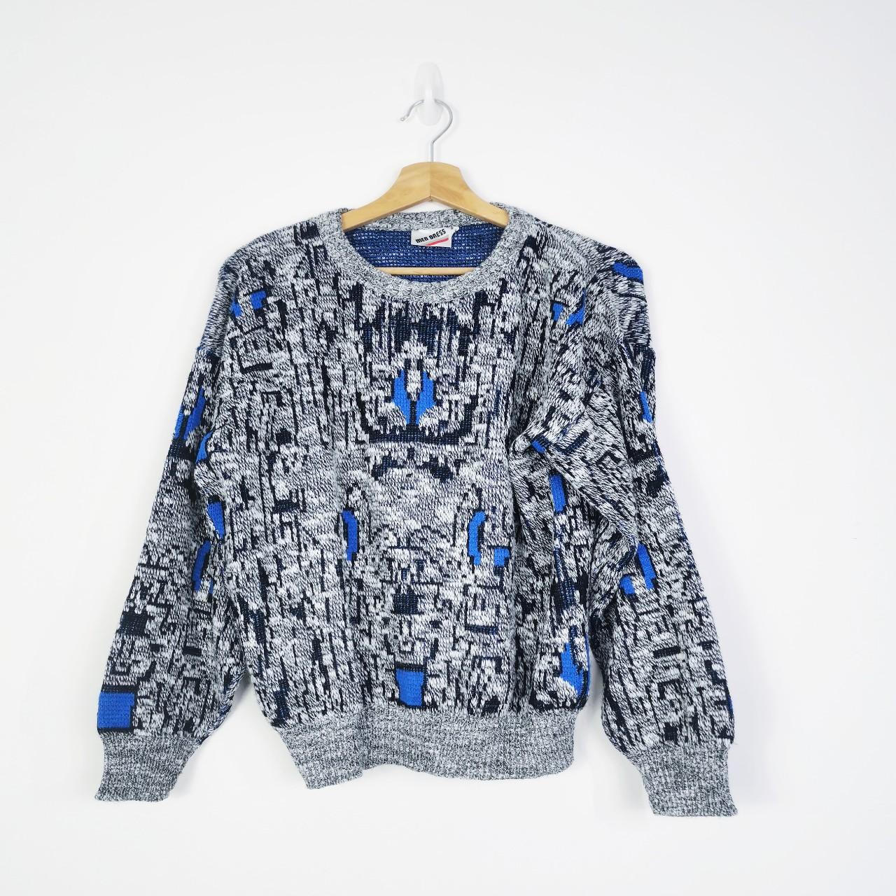 Vintage 80's Abstract Design Jumper Excellent... - Depop