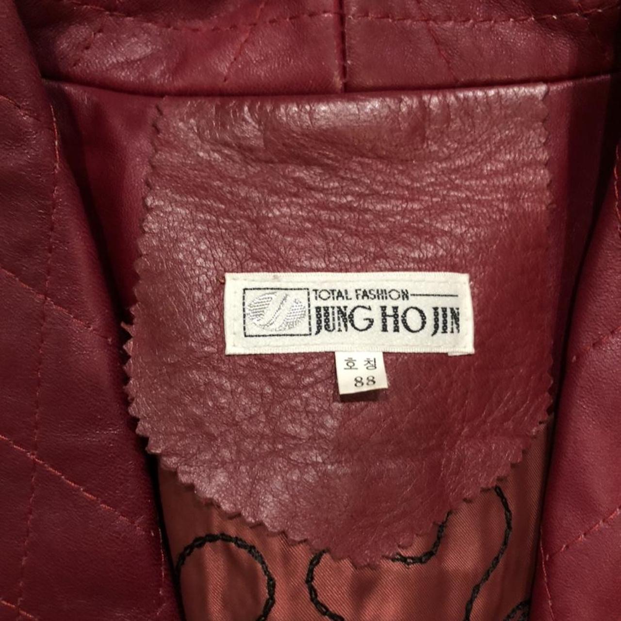 Red vintage leather jacket No flaws Size: women’s... - Depop