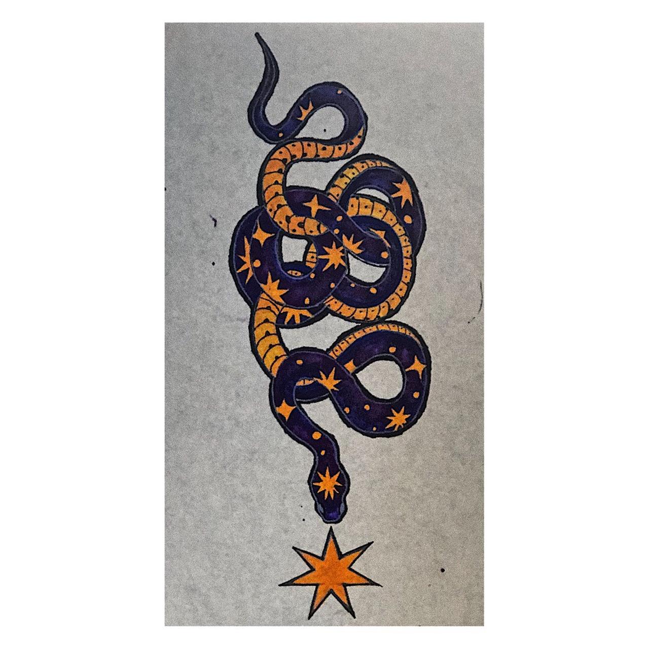 starry snake art #tattoo #art #drawing - Depop