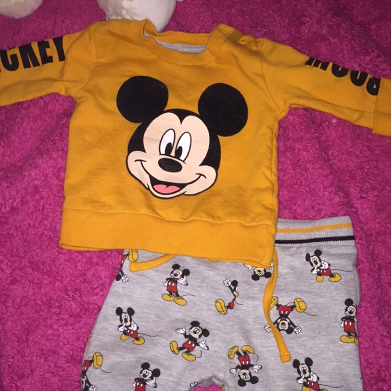 Mickey Mouse Tracksuit & Matching Top Worn Once 3-6... - Depop