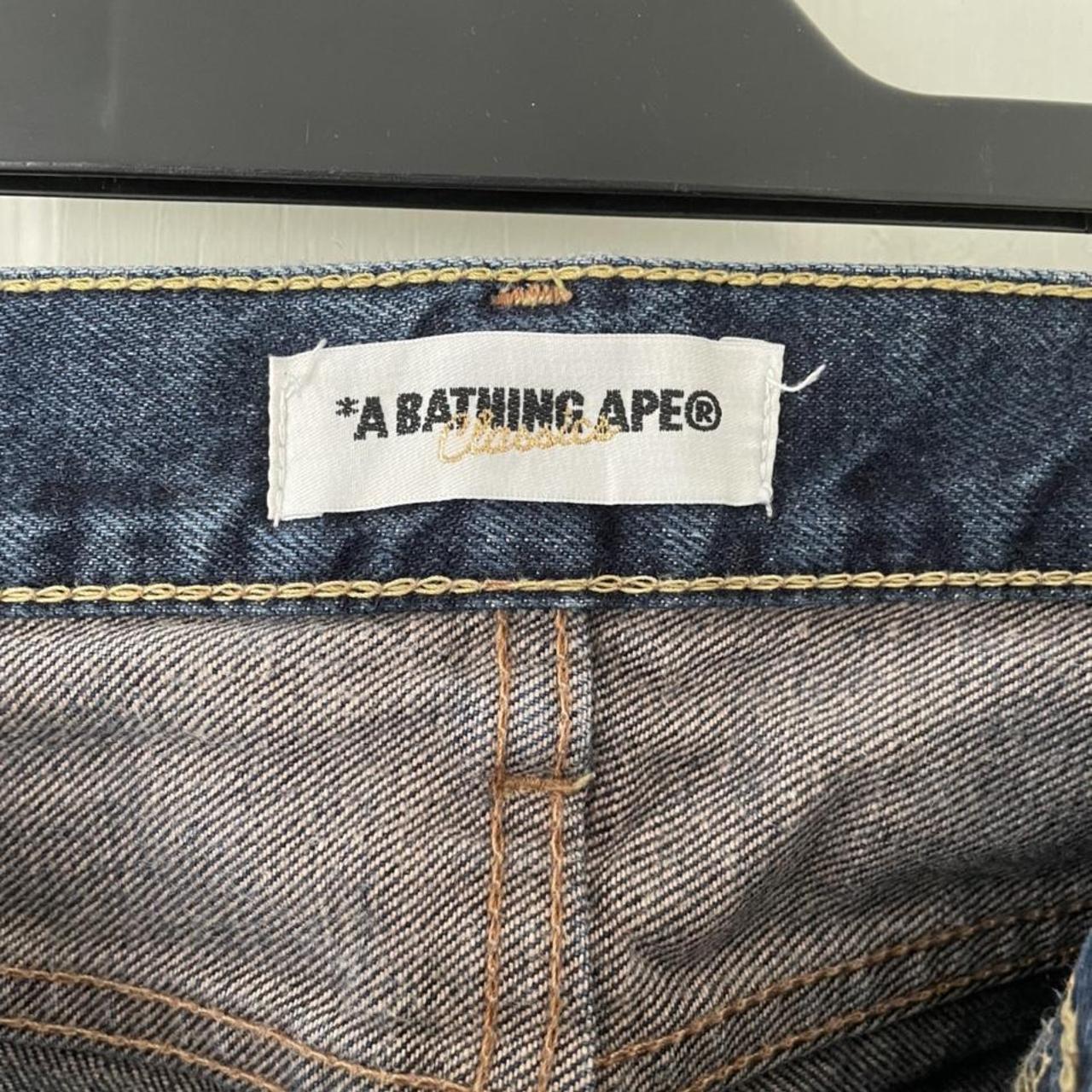 Bapesta jeans⭐️ The nicest dark blue bape jeans, 34W... - Depop