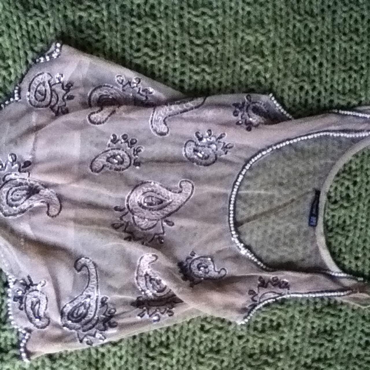 mesh/beaded top. Size 10 as i wore it oversized, £4 x - Depop