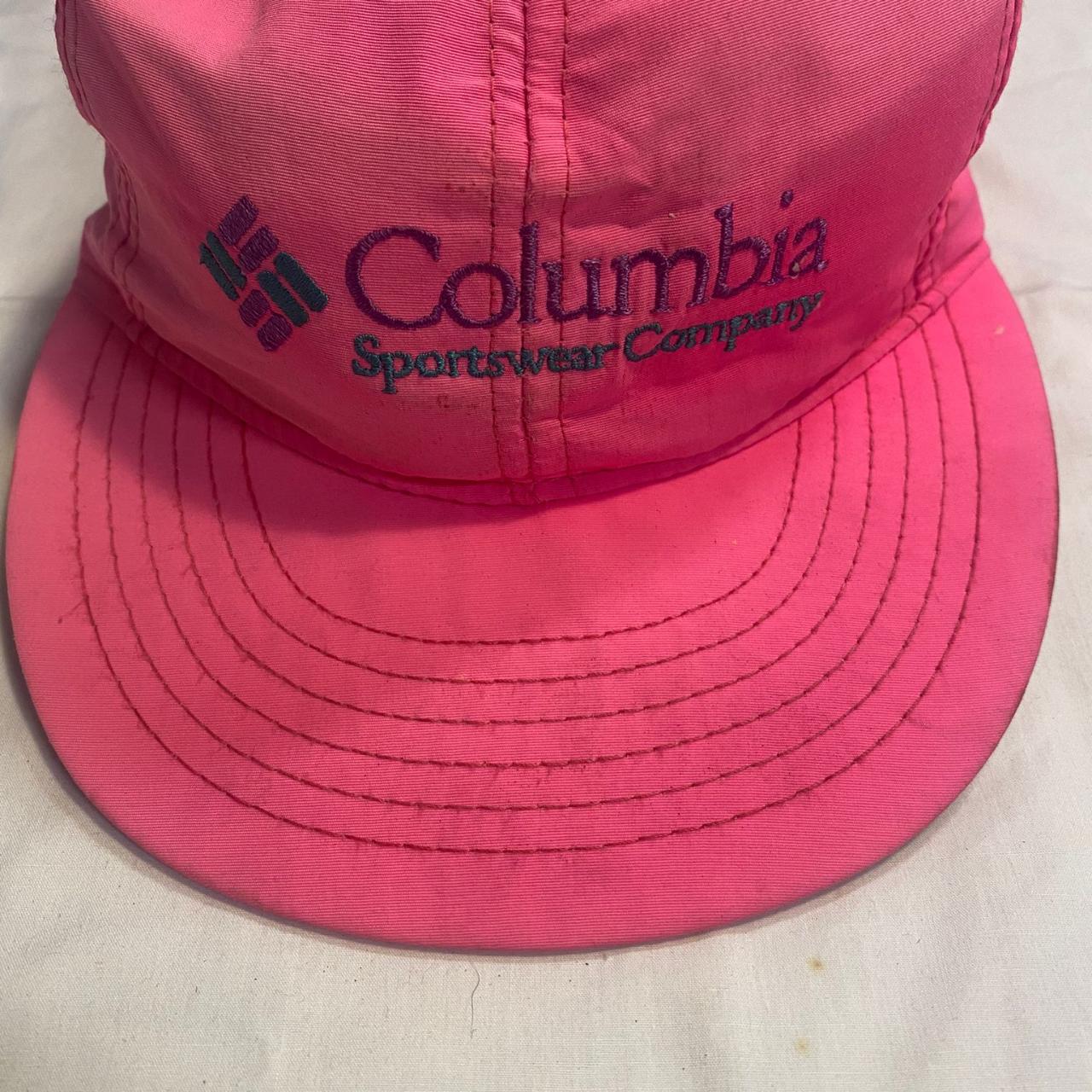NEON PINK COLUMBIA BASEBALL CAP/ HAT super dope... - Depop