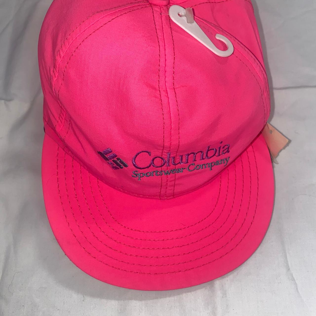 NEON PINK COLUMBIA BASEBALL CAP/ HAT super dope... - Depop