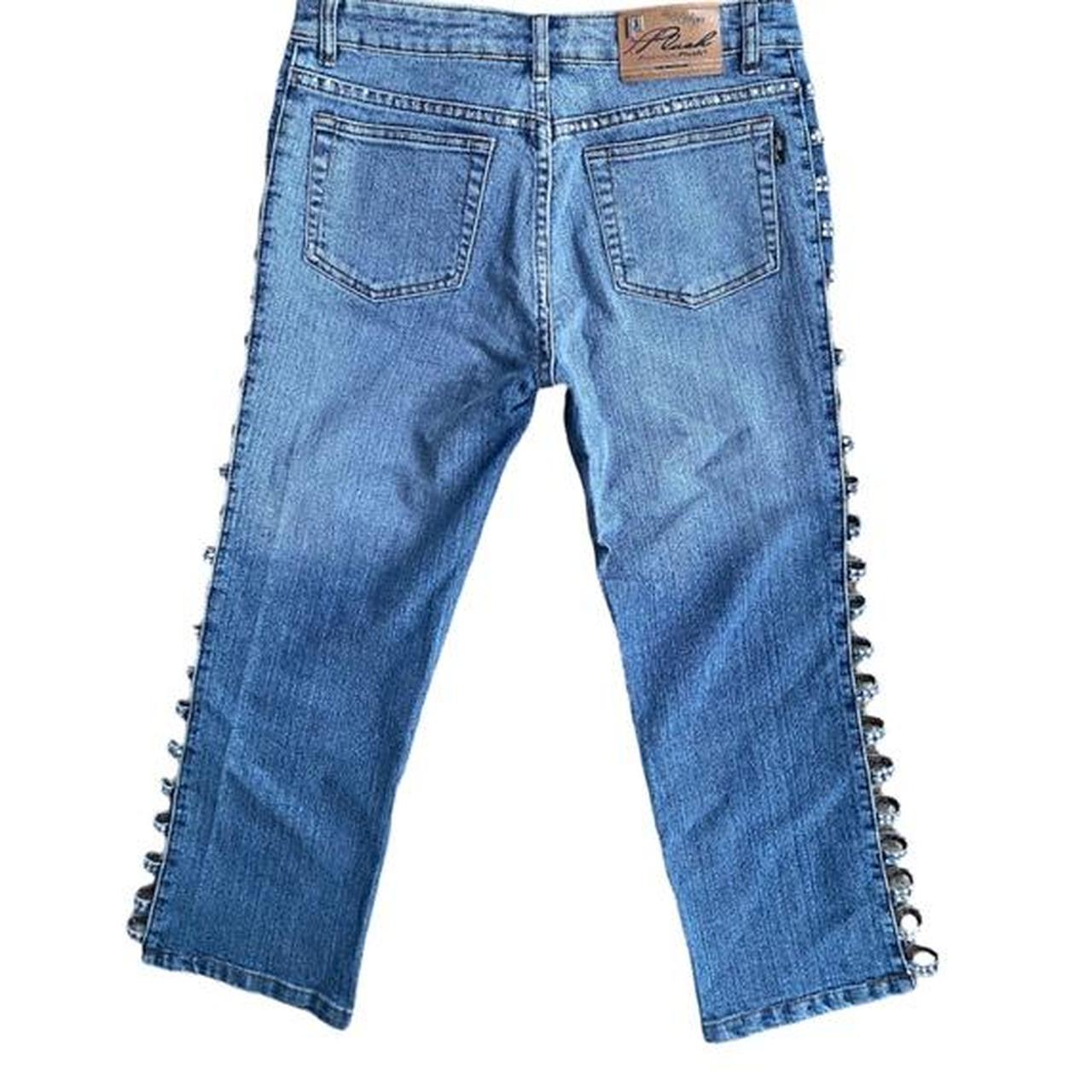 Rhinestone studded capris with cut out sides. Waist... - Depop