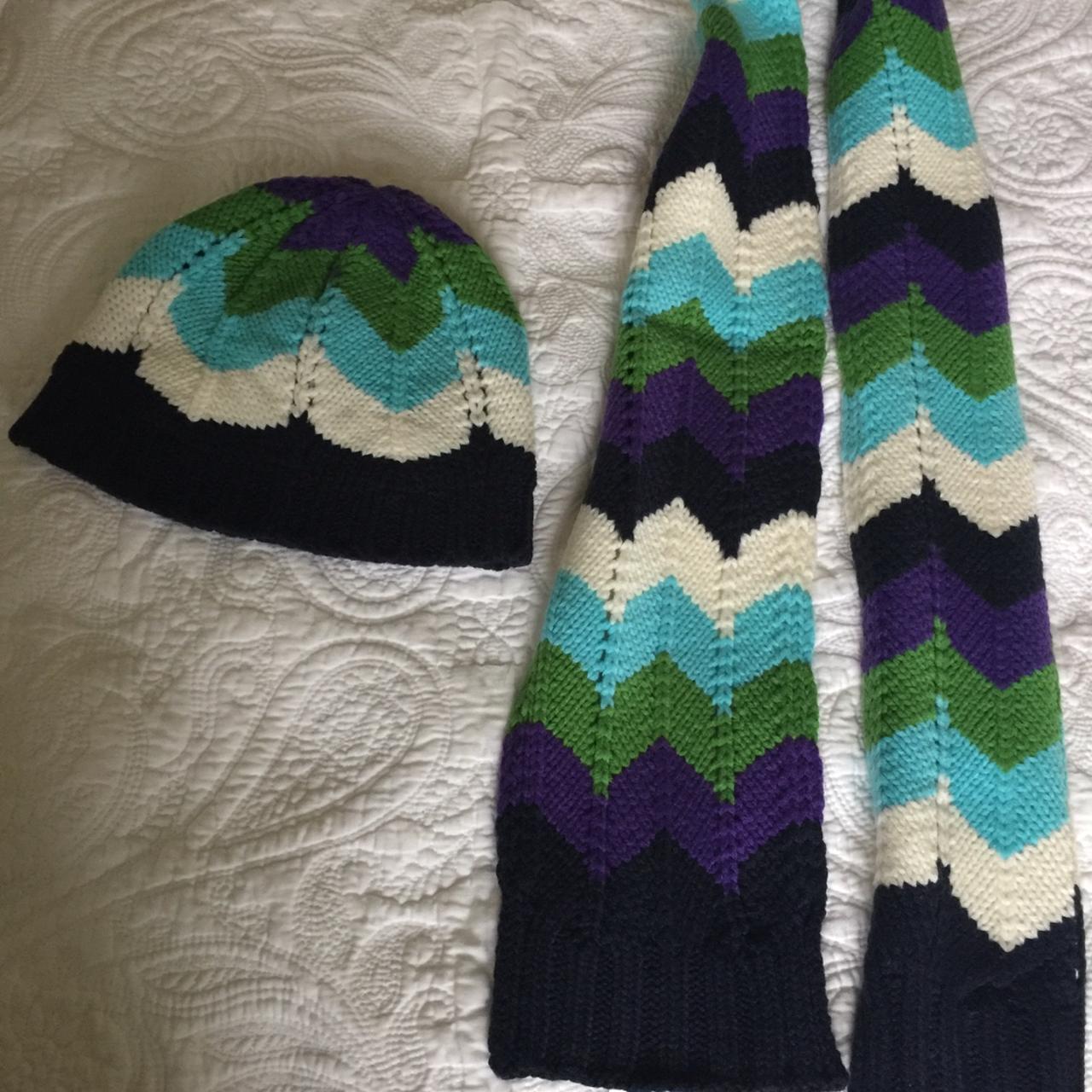 Gap winter scarf & hat 2 Pc set with 5 color blocks,... - Depop
