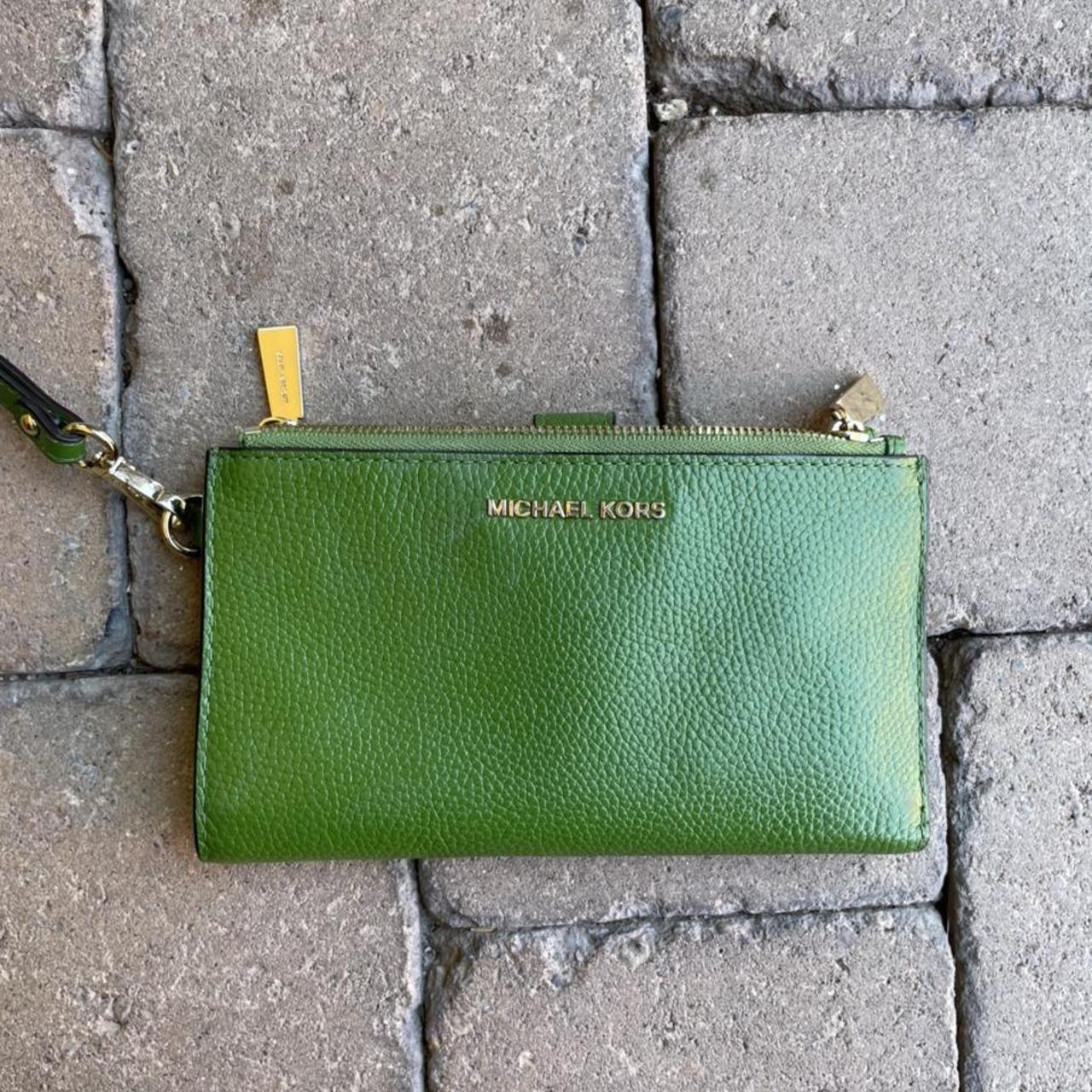 Green Michael Kors wallet. Never used and real leather. - Depop