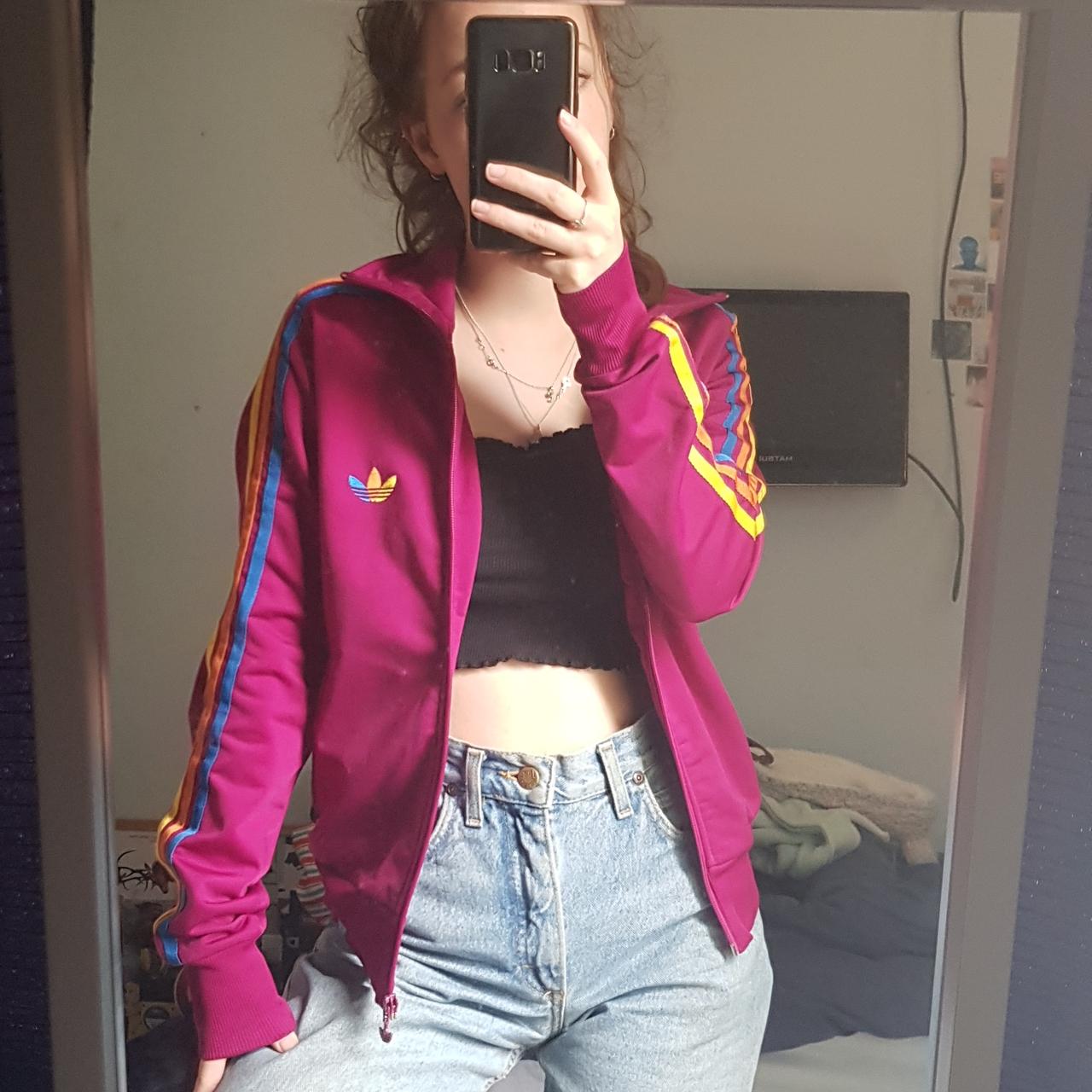 vintage y2k Adidas track jacket in a rare colourway... - Depop
