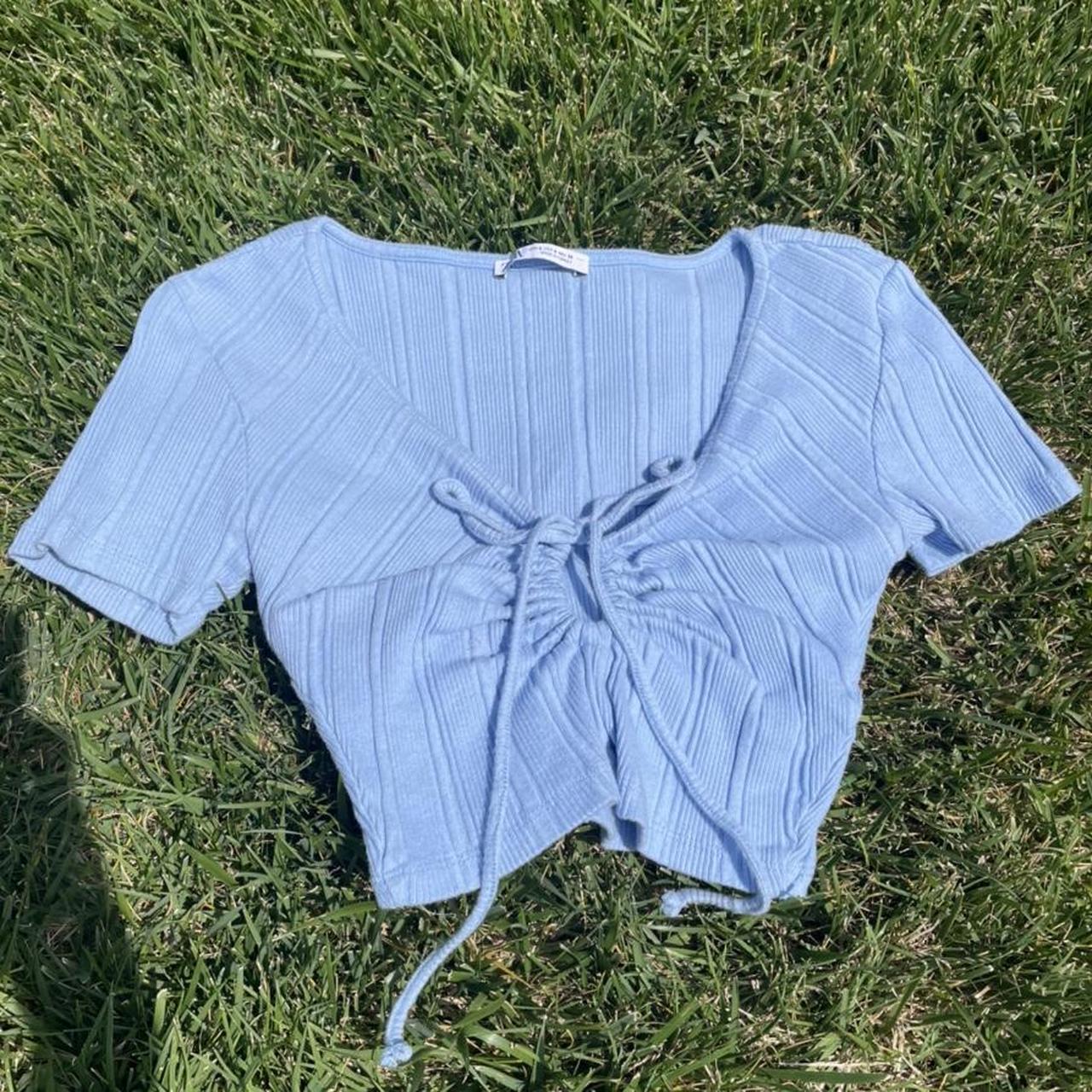 Zara Baby Blue Crop Top Size S In Perfect Depop zara-baby-blue-crop-top-size-s-in-perfect-depop