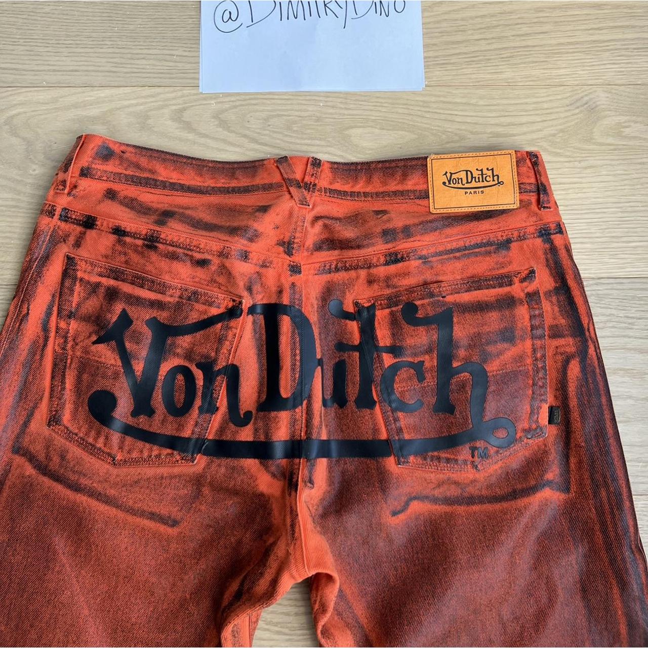 VON DUTCH ORANGE WAXED DENIM (RARE) Rare piece LOGO... - Depop