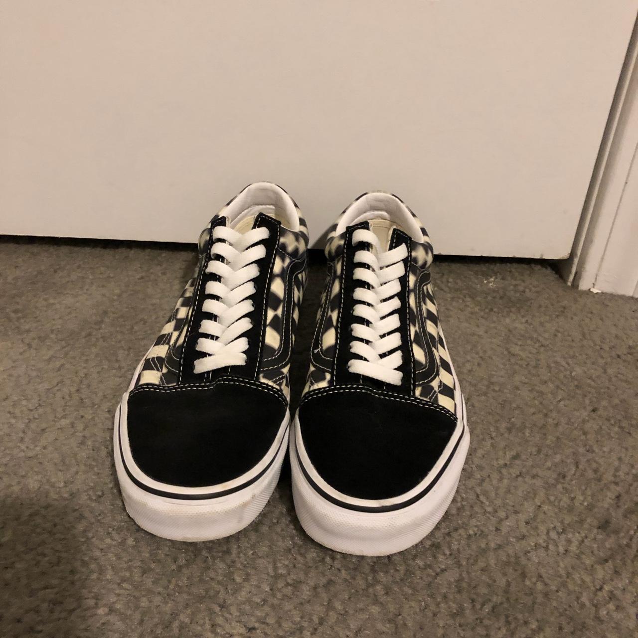 Vans Blurred/Trippy Checkered Vans woman’s 9 men’s... - Depop