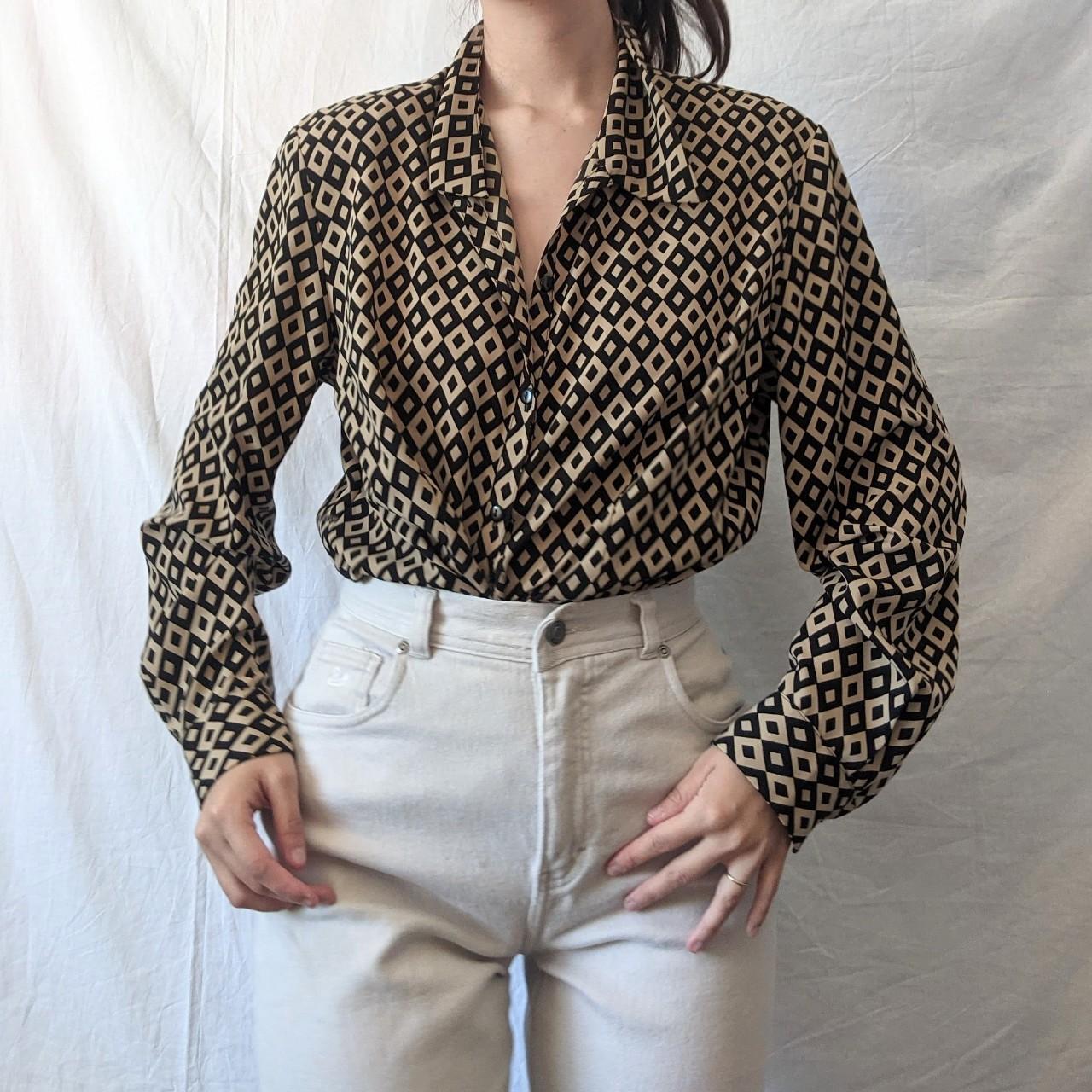 Modern chic diamond pattern blouse awesome... - Depop