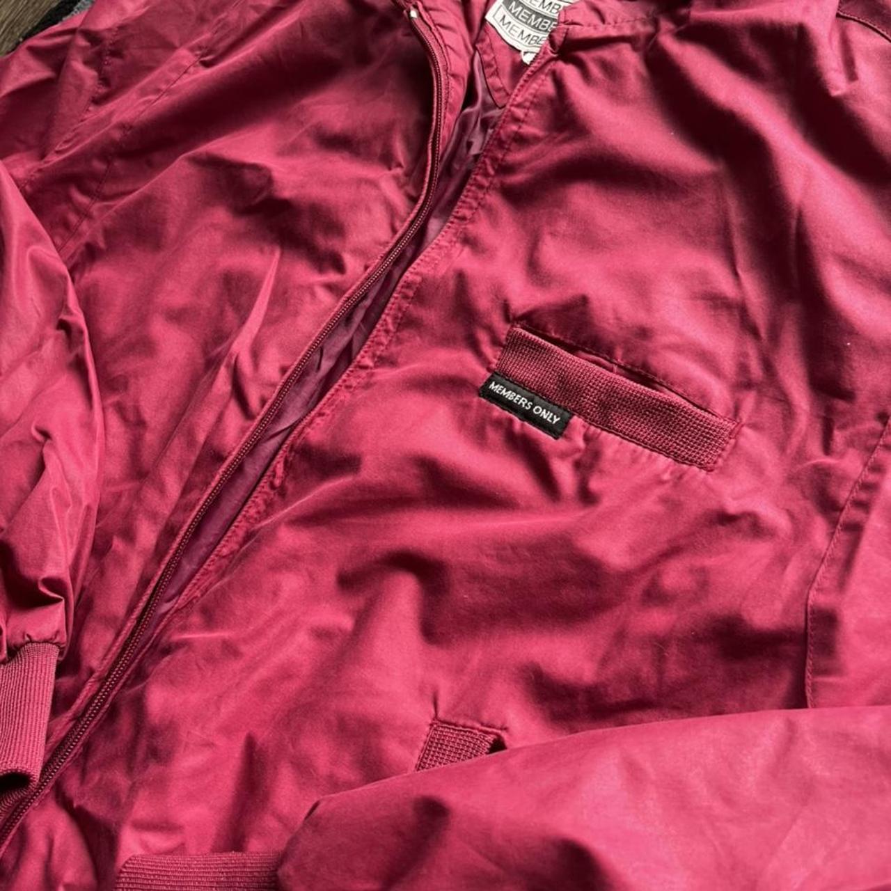 Members Only Men's Burgundy Jacket | Depop