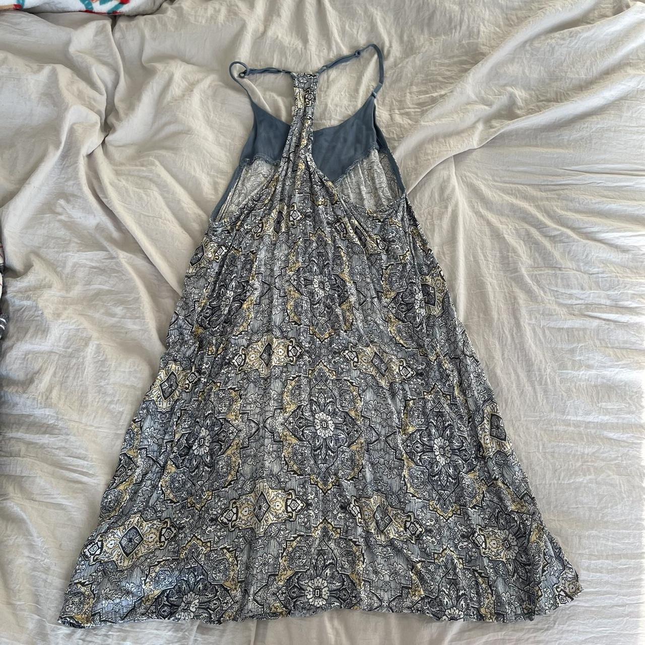 pacsun blue pattern dress only worn a few times in... - Depop