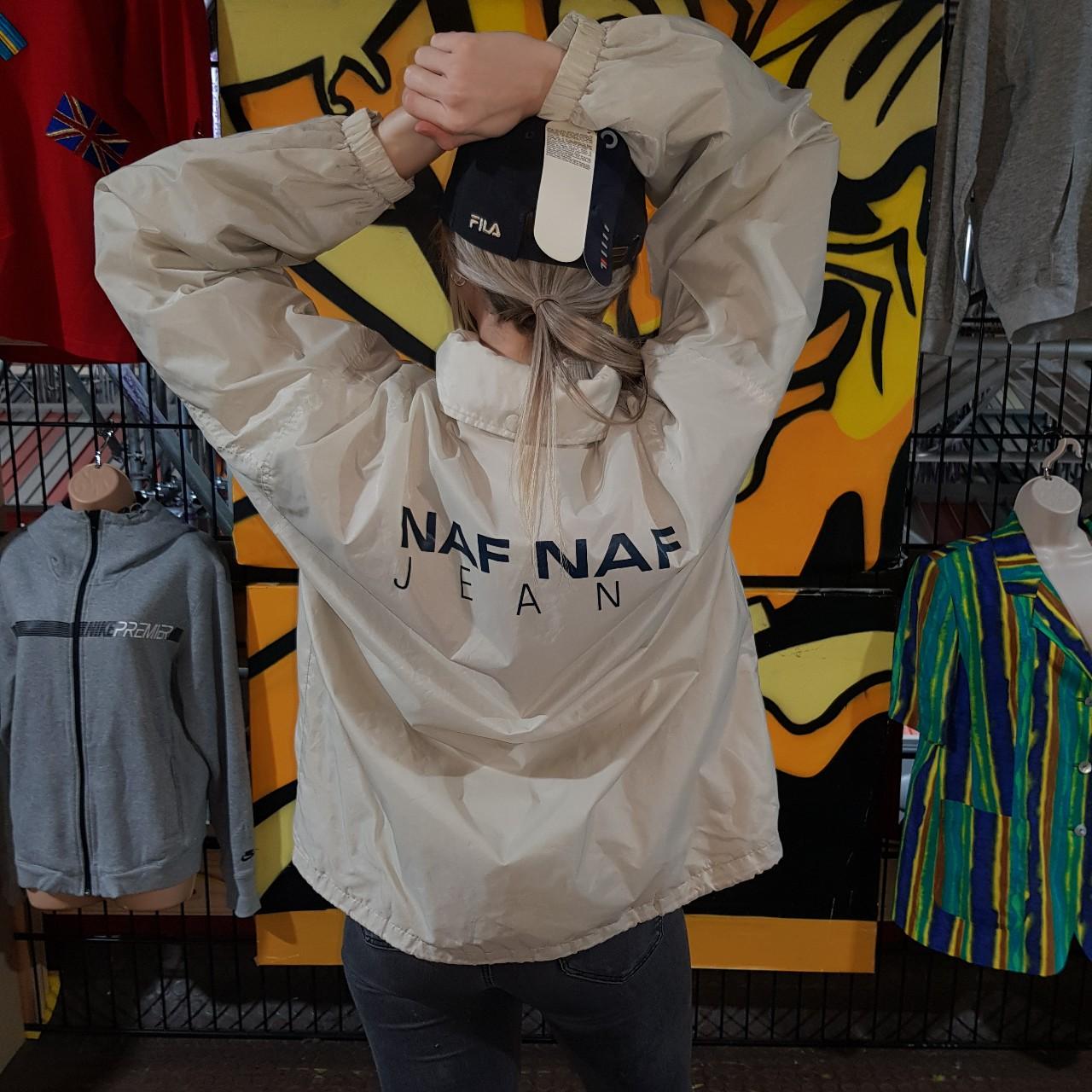 Naf Naf coach jacket Size Large-cream-Great... - Depop