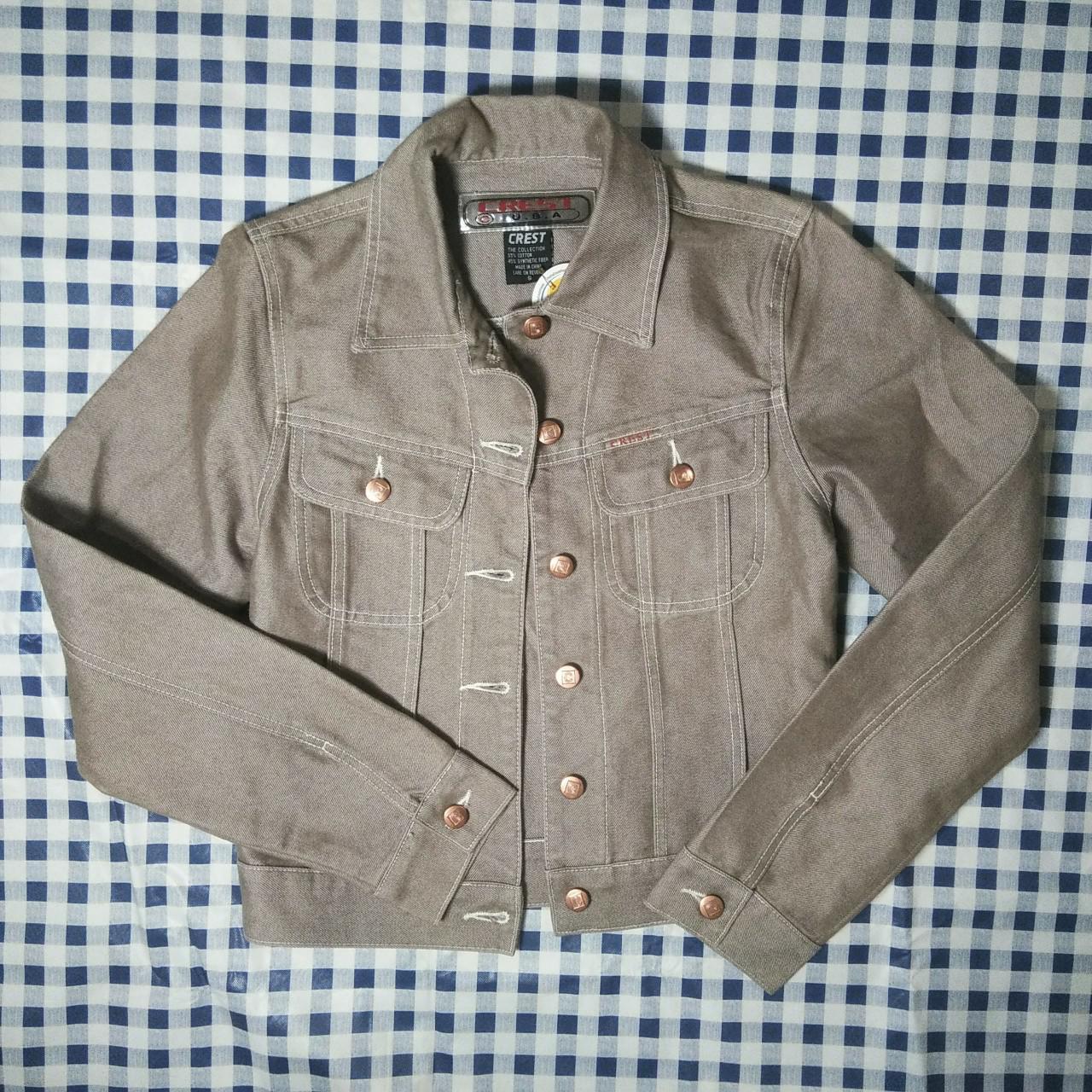 TAN DENIM jacket. 👕 Tan Measurements: 📐 Pit to... - Depop
