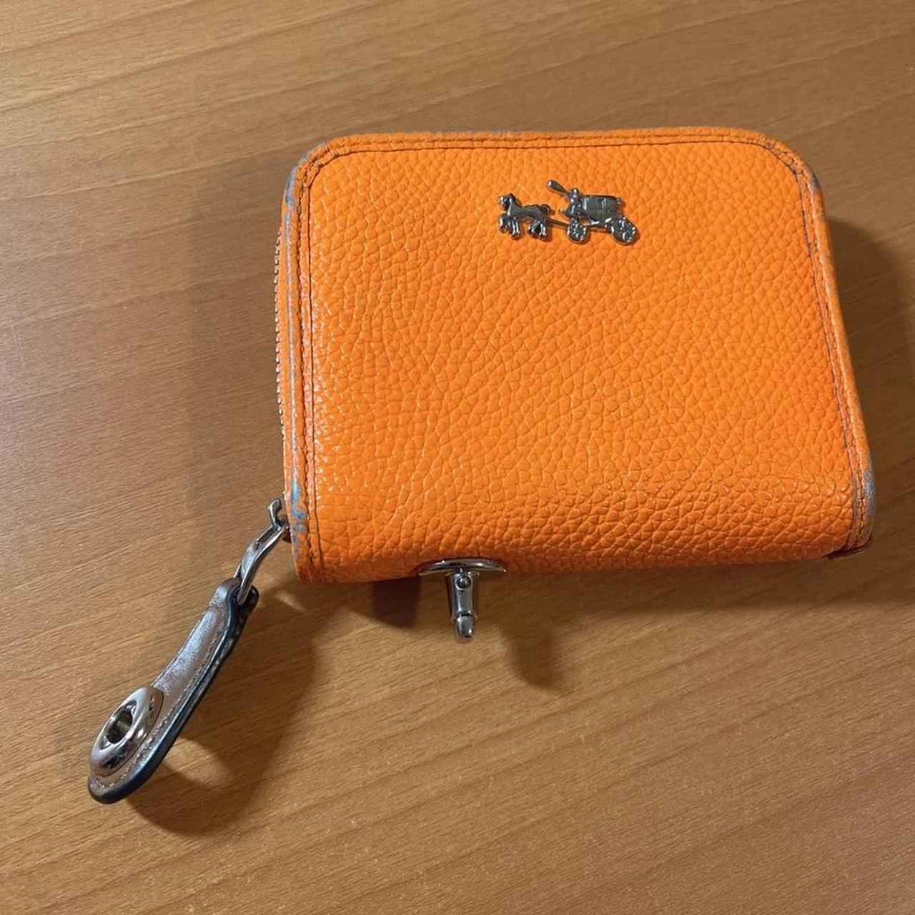 Coach Orange and Silver Wallet-purses | Depop