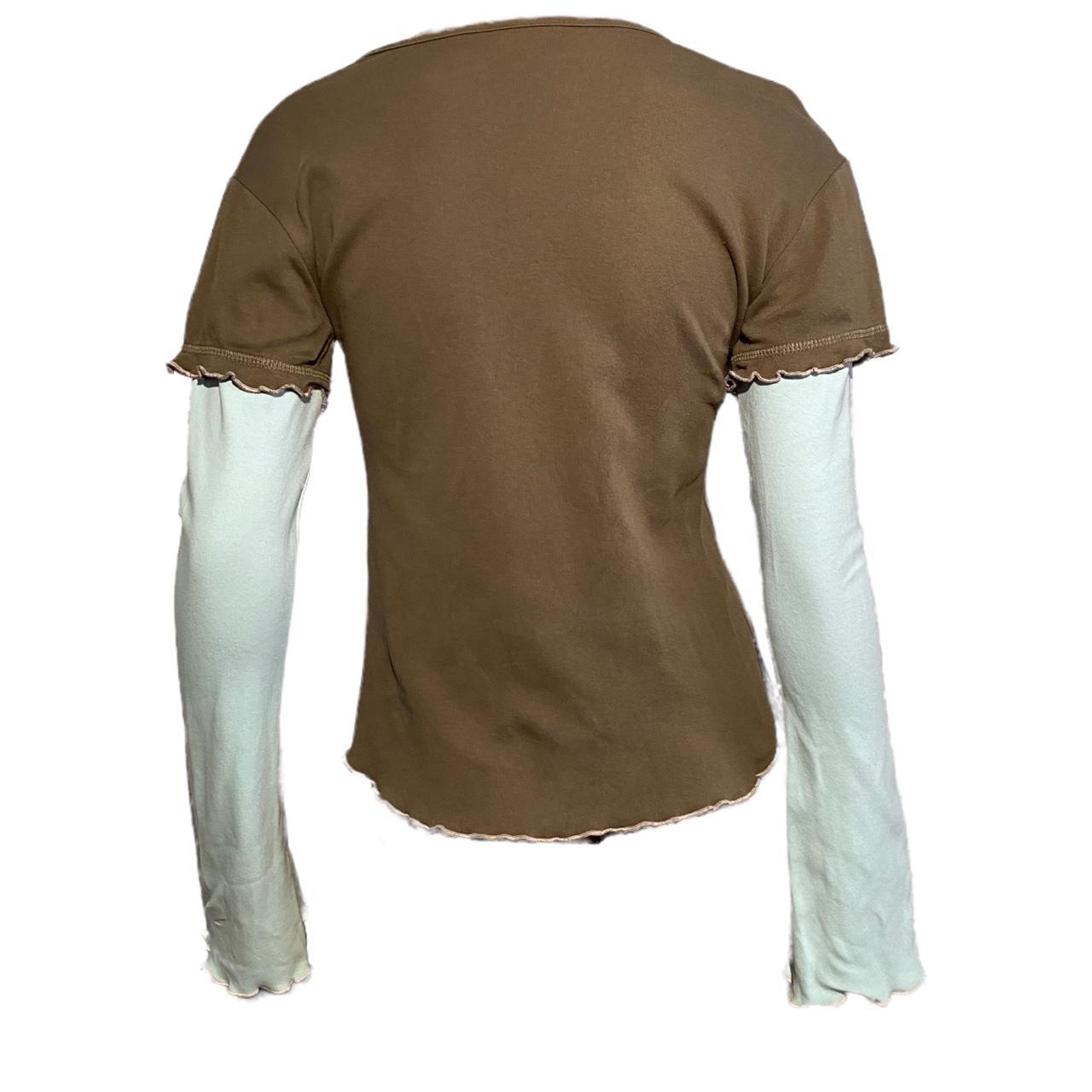 Vintage early 2000s double-layered t-shirt with cute... | Depop