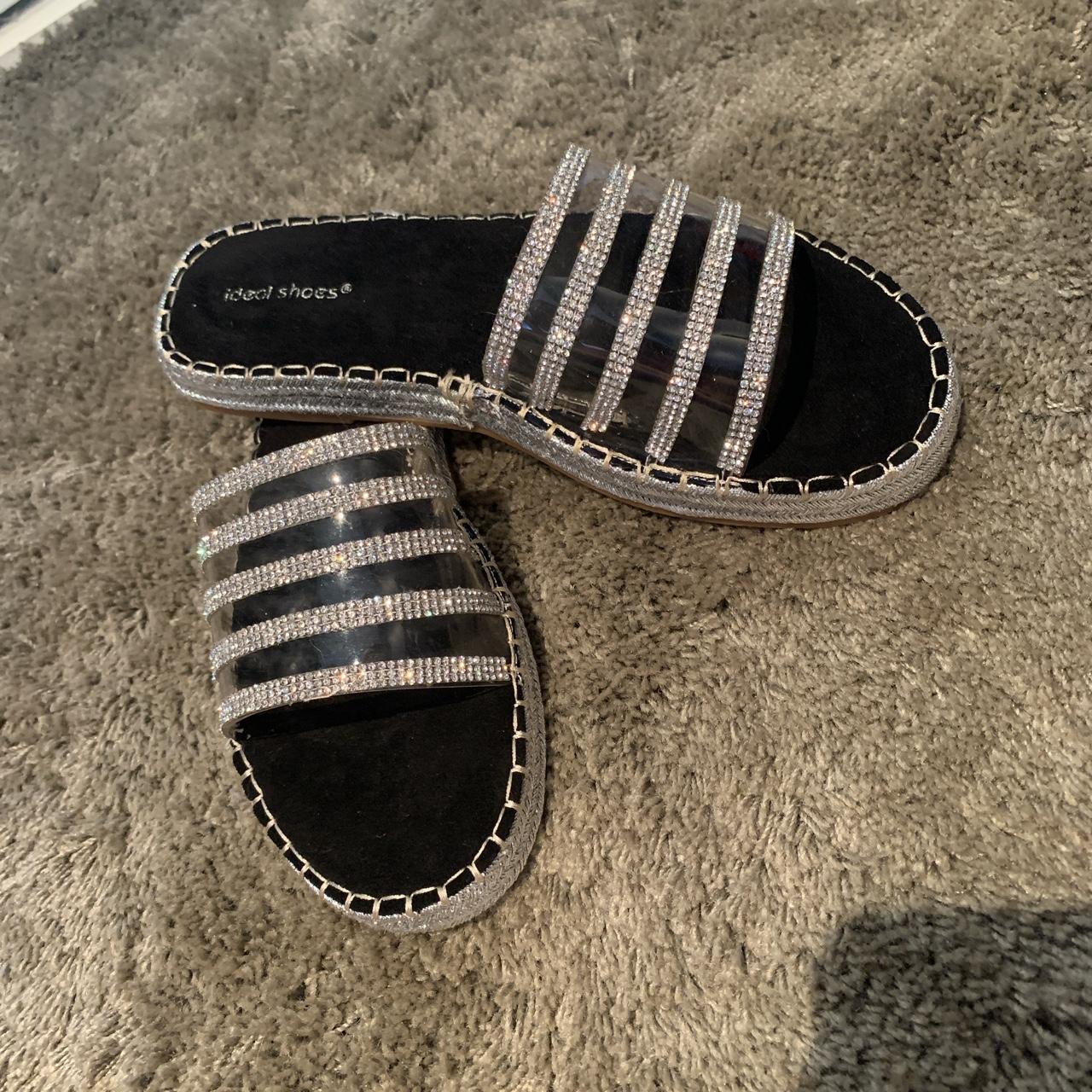 Brand new never worn diamond sliders. Cushioned... - Depop