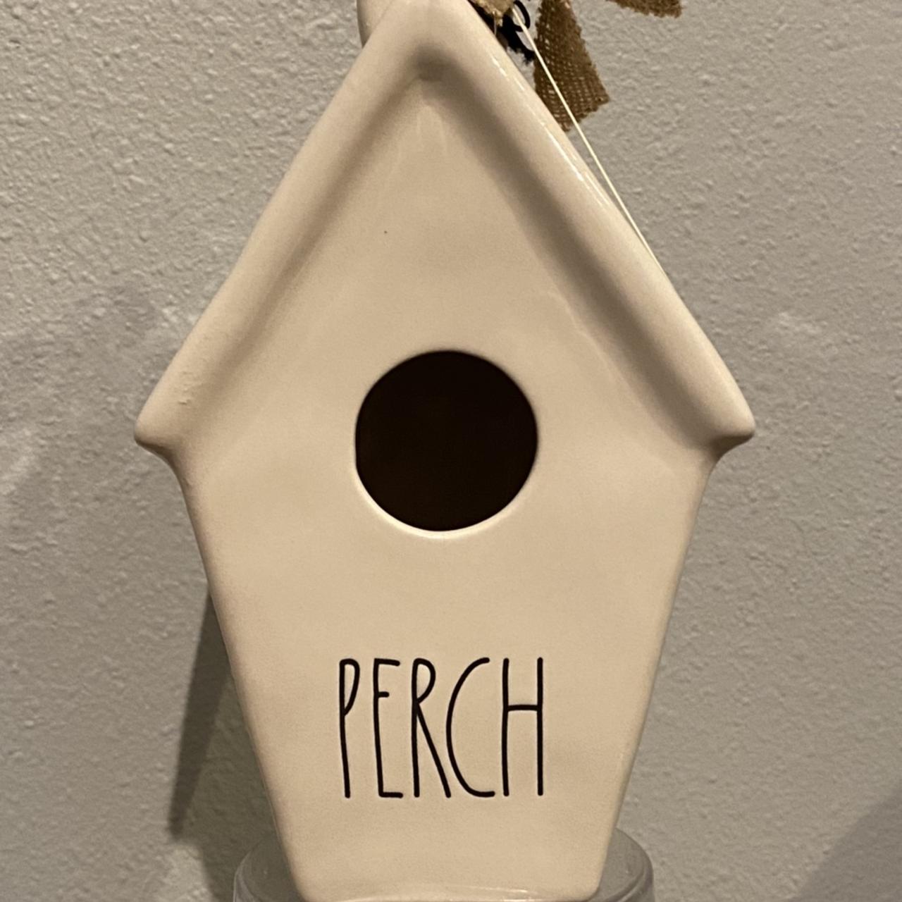 Rae Dunn slant roof PERCH birdhouse *will package... - Depop