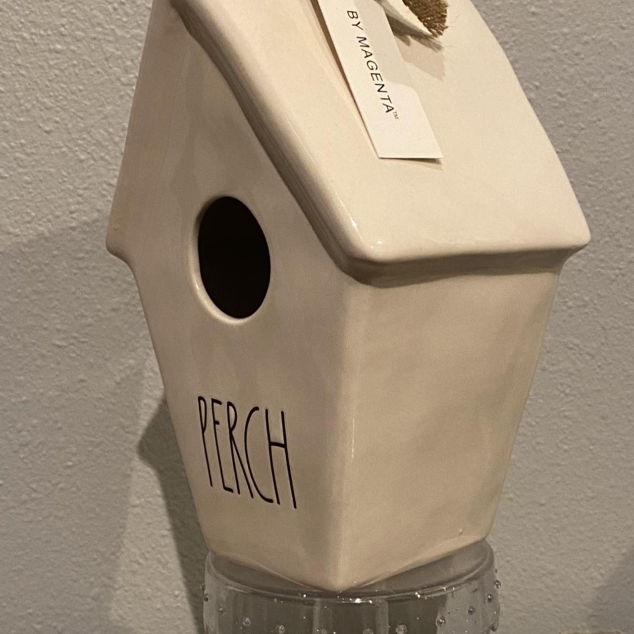 Rae Dunn slant roof PERCH birdhouse *will package... - Depop