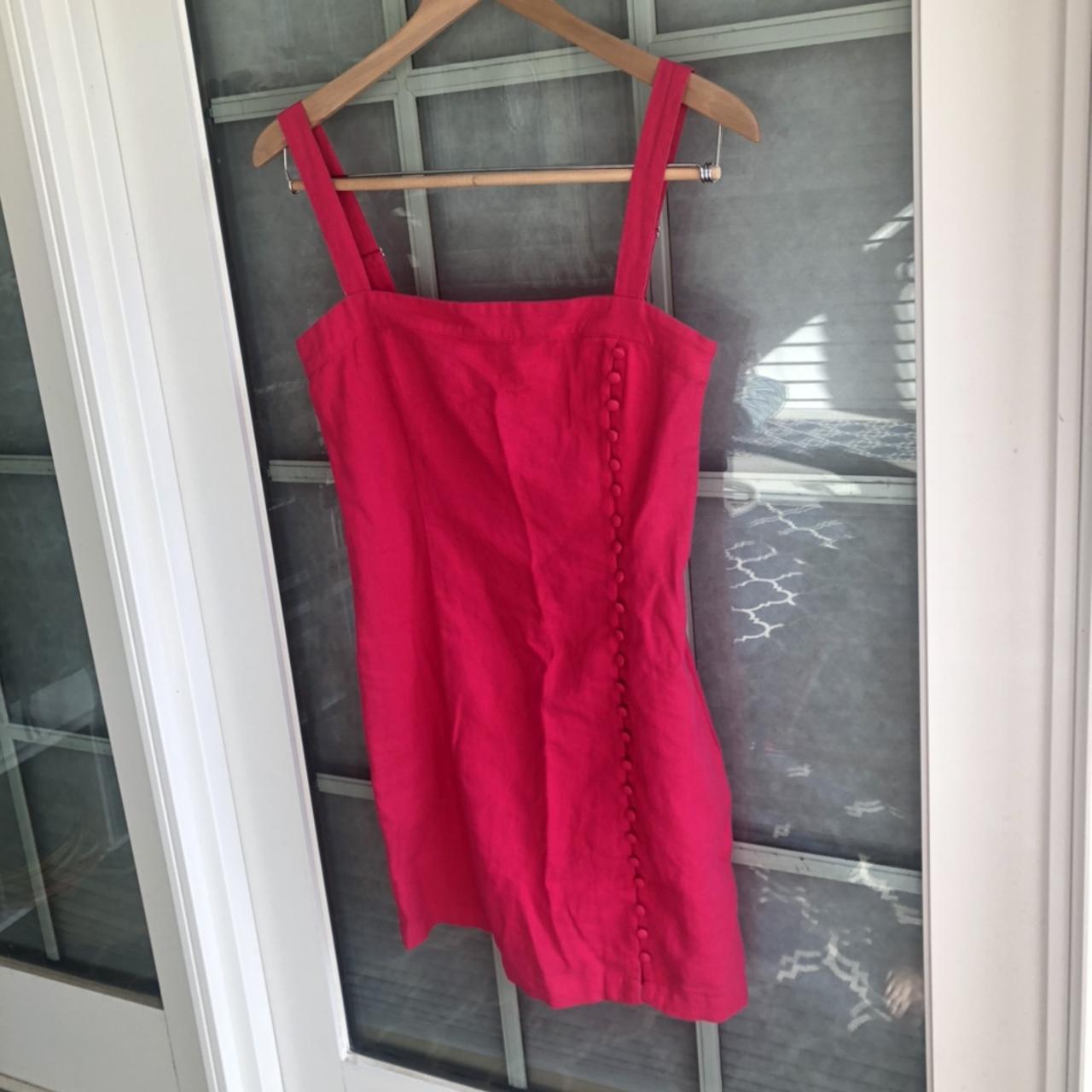 Hot pink linen dress Forever 21 Adorable dress I... - Depop