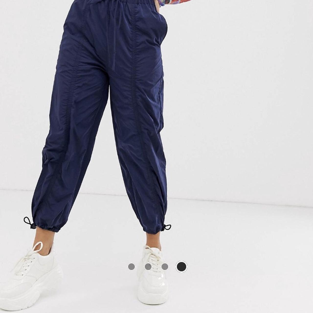 COLLUSION ruched navy blue trackies. Love these but... - Depop