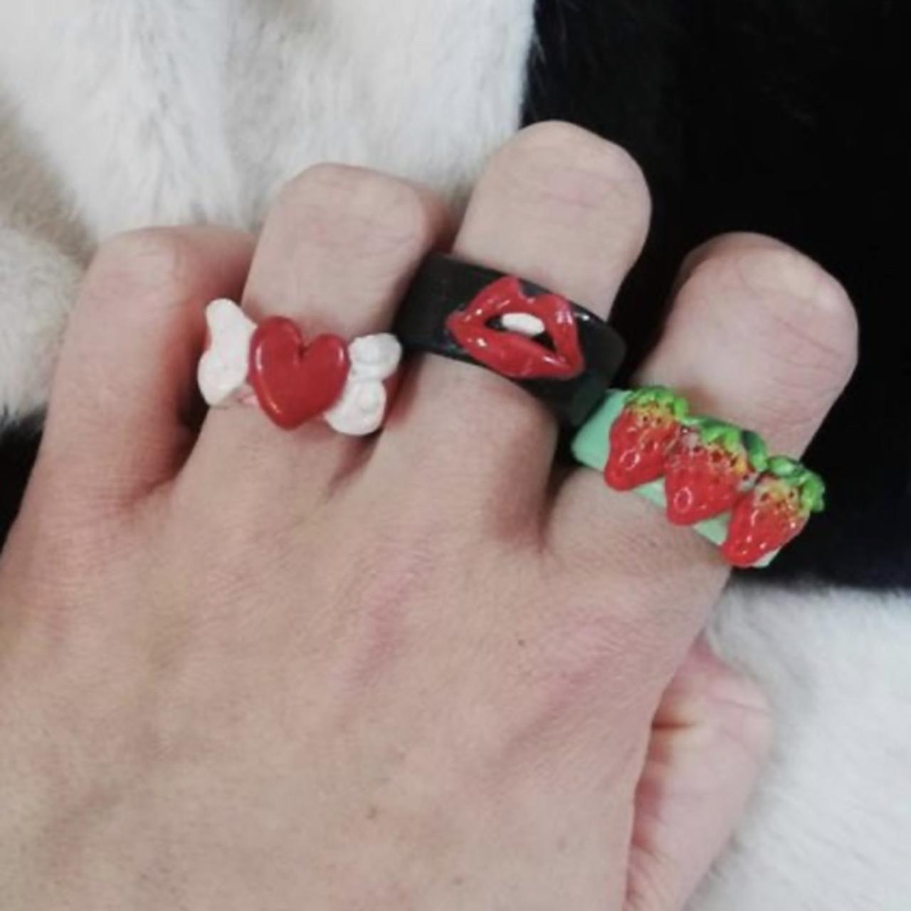 Handmade Clay Rings. Quality glazed clay rings that... - Depop