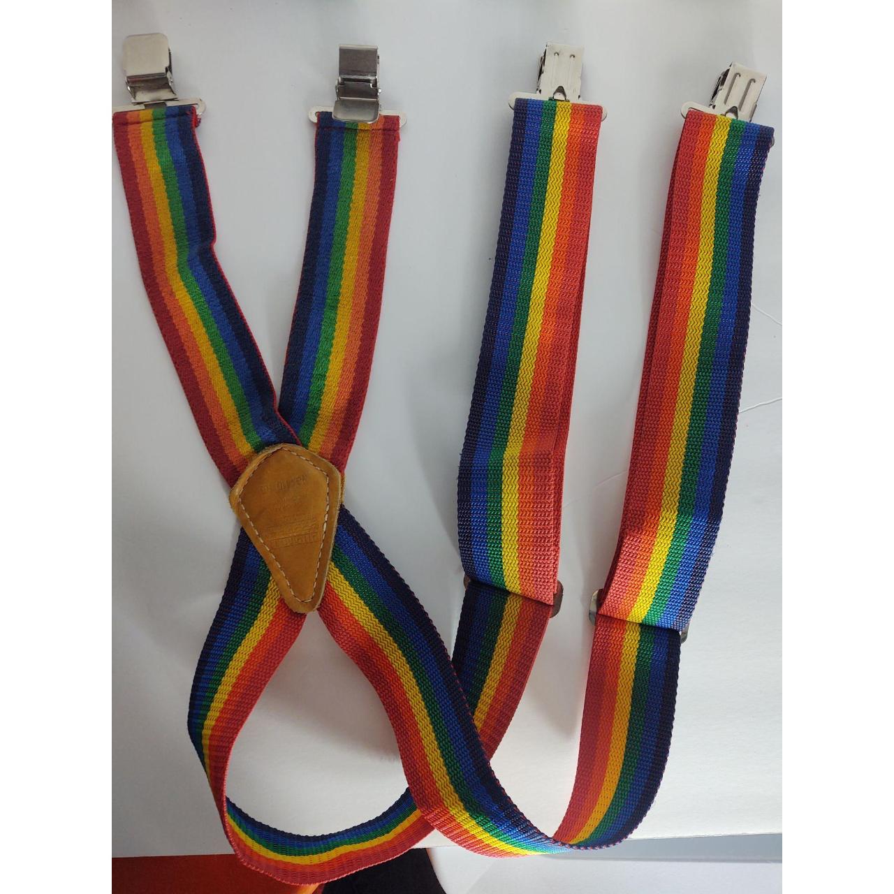 Vintage old school toolbelt Suspenders rainbow,... - Depop