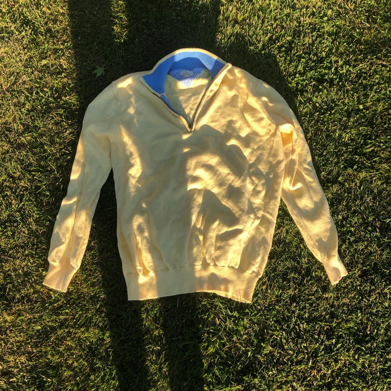 Pastel yellow half zip cotton jumper - such a... - Depop