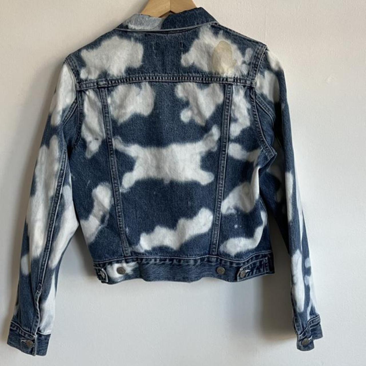 Bleached denim jacket from weekday. Fitted style,... - Depop