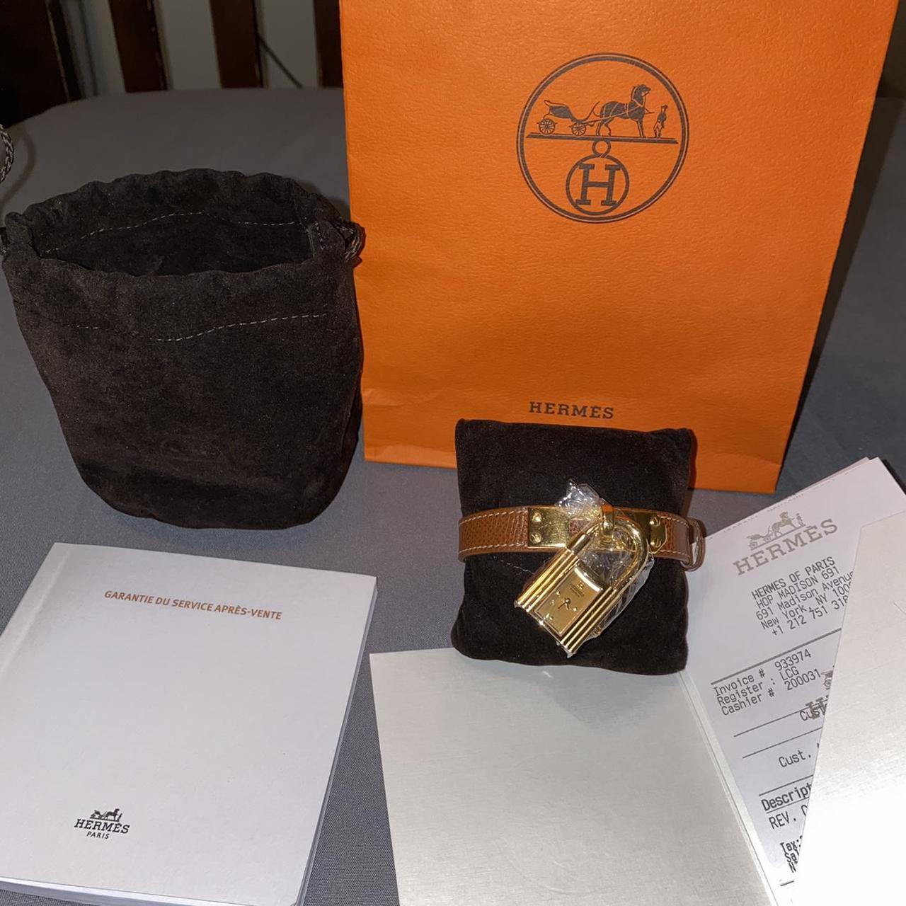 hermès kelly watch quartz movement gold plated steel... - Depop