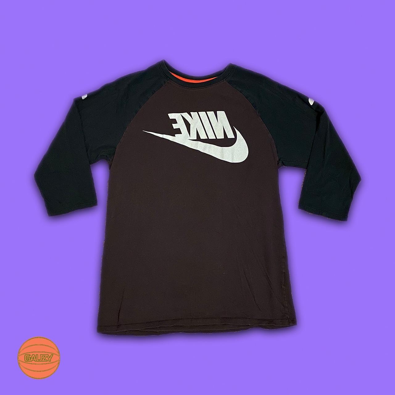 Backwards Nike Logo Baseball T (First image is the... | Depop