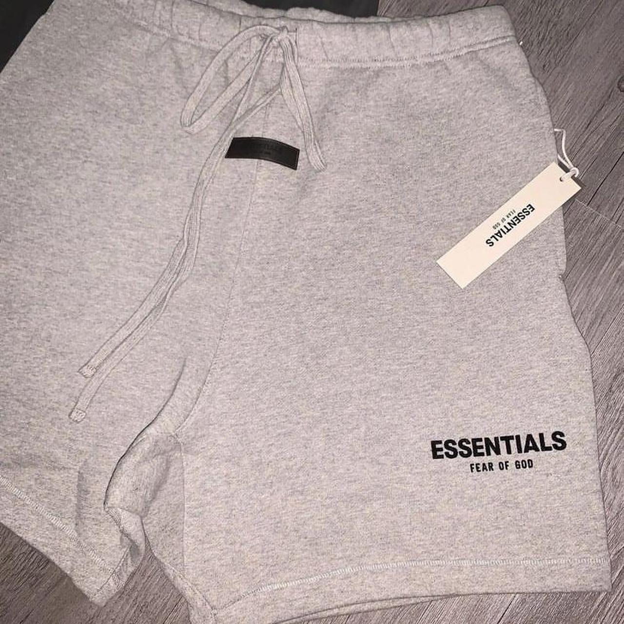 Essentials-FOG Dark Oatmeal/Grey Shorts Size:... - Depop