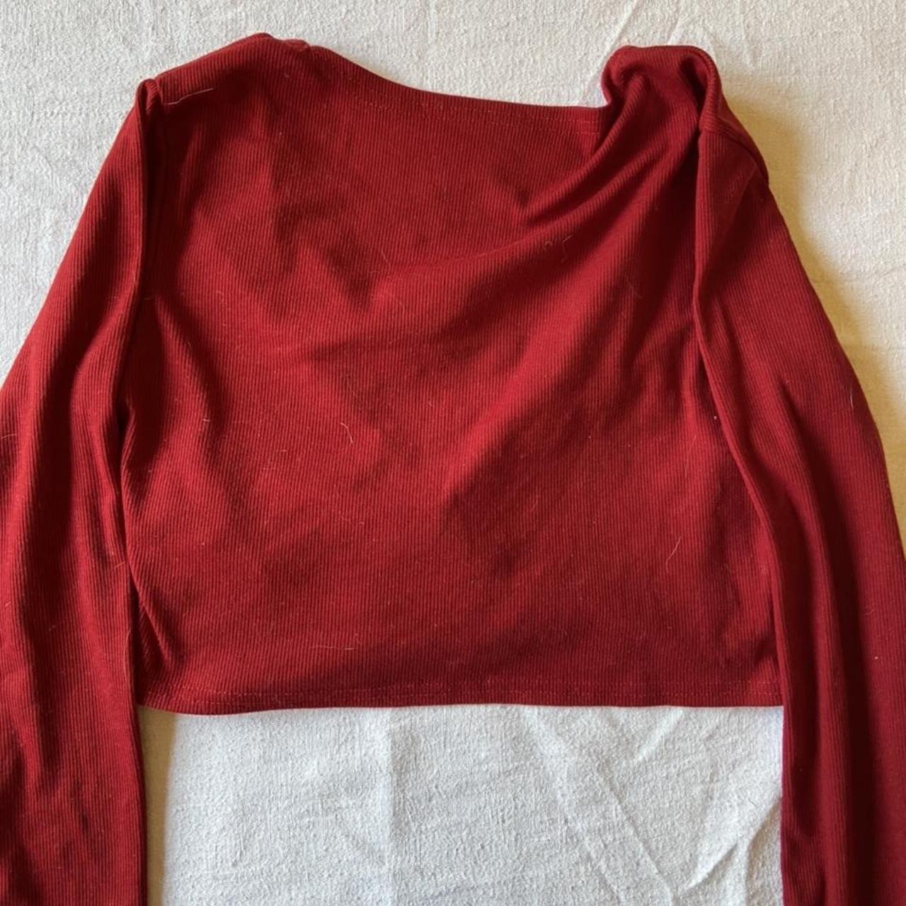 ️ DEEP RED WRAP AROUND TOP ️ looks brighter on... - Depop
