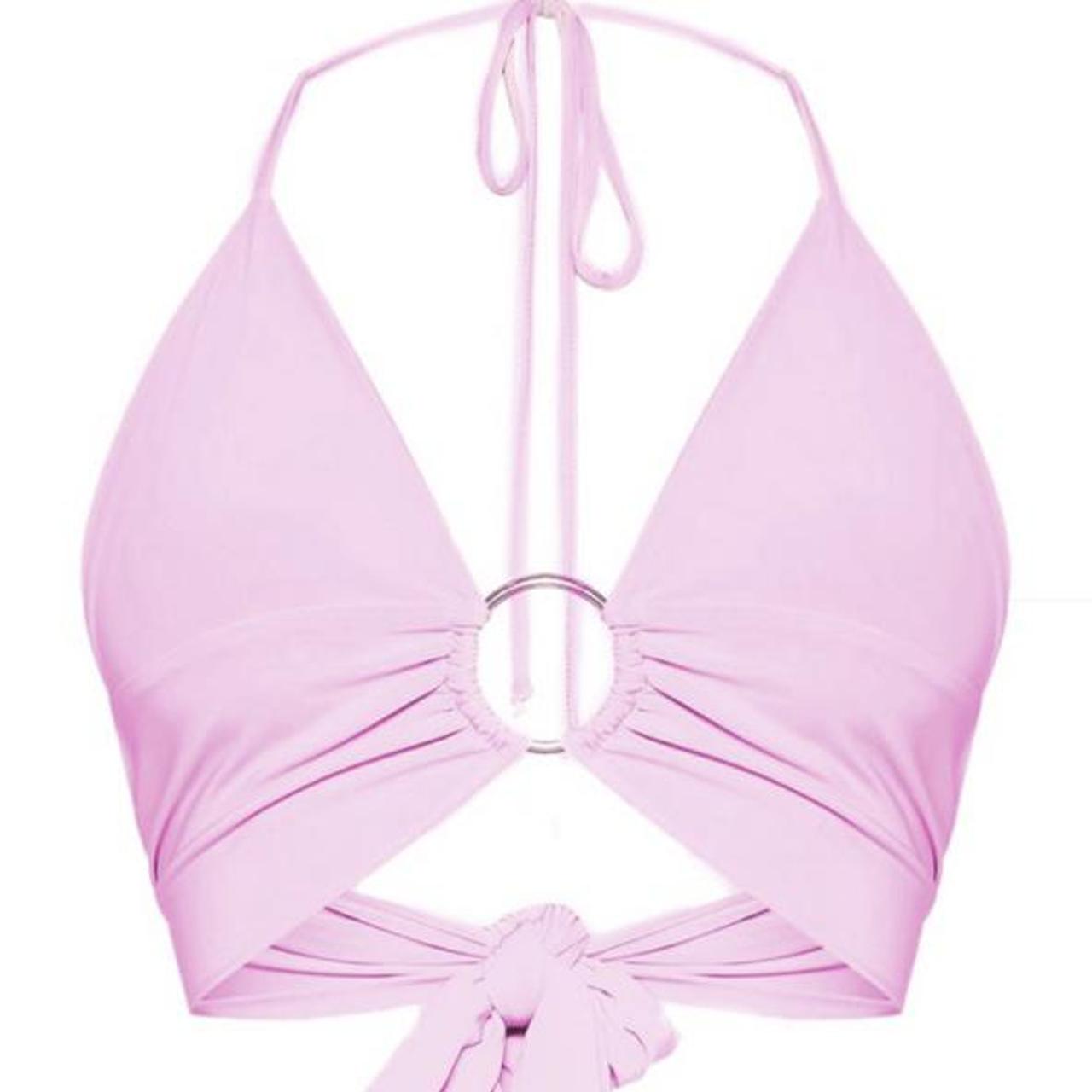 baby pink detail ring bralet only worn once really... - Depop