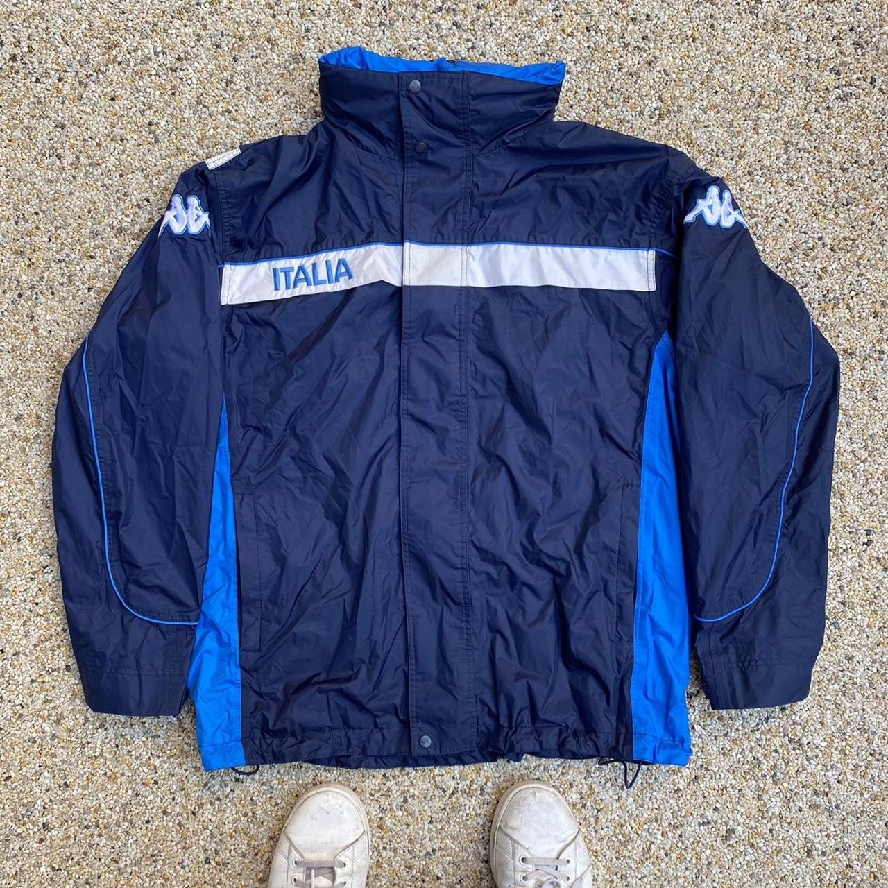Kappa Men's Blue and White Jacket | Depop