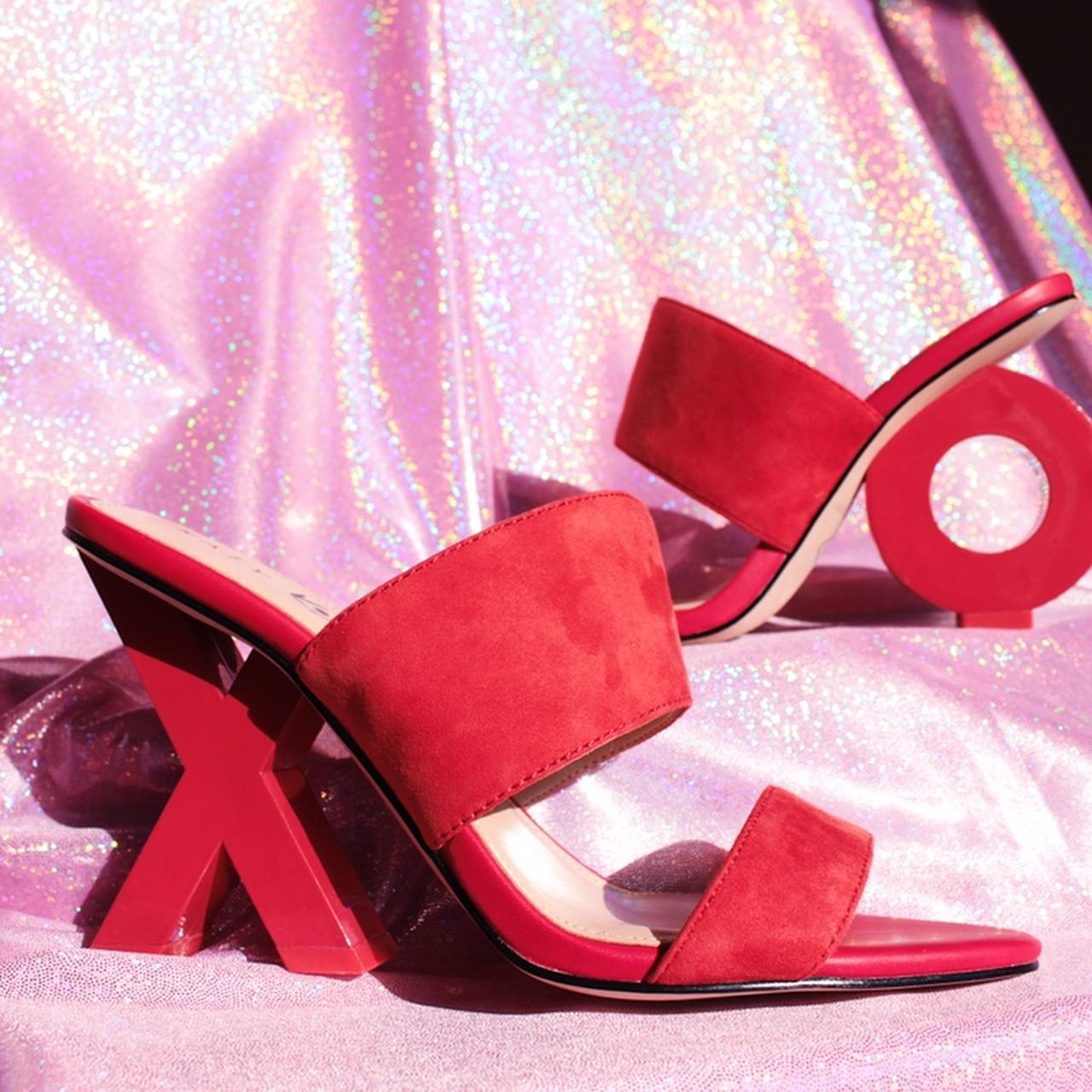 Katy Perry Collection- XO red suede heels Very nice... - Depop