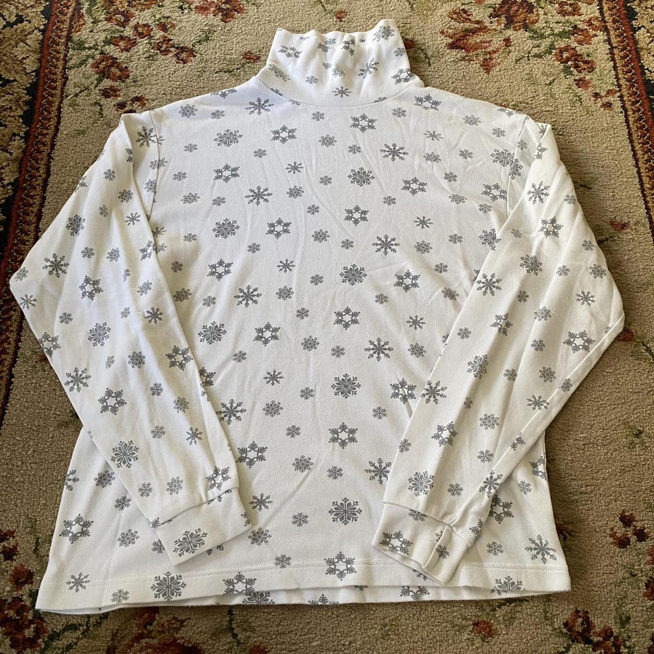 all over snowflake print turtleneck ☃️ this adorable... - Depop