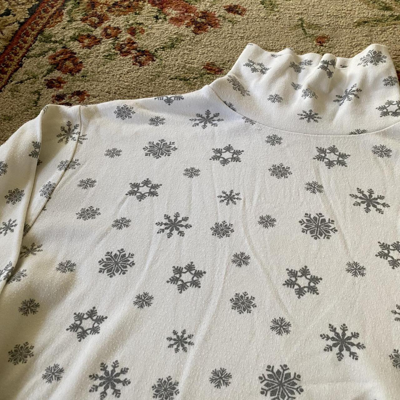 all over snowflake print turtleneck ☃️ this adorable... - Depop