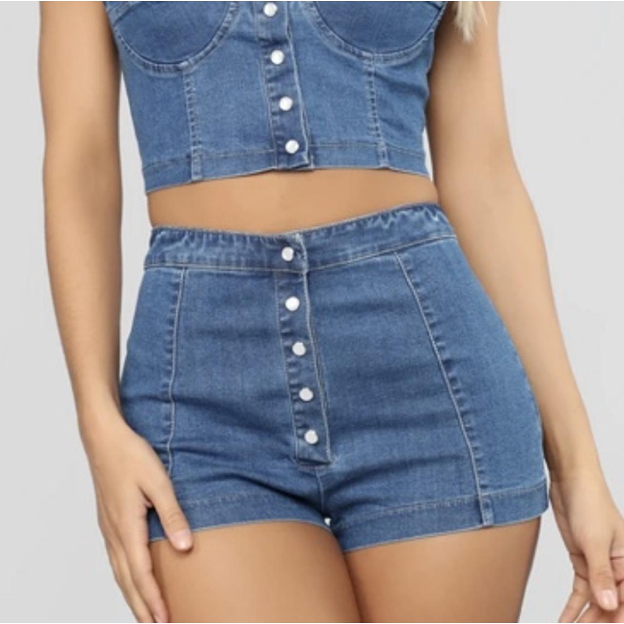 BUTTON UP SHORTS SIZE MEDIUM #shorts... - Depop