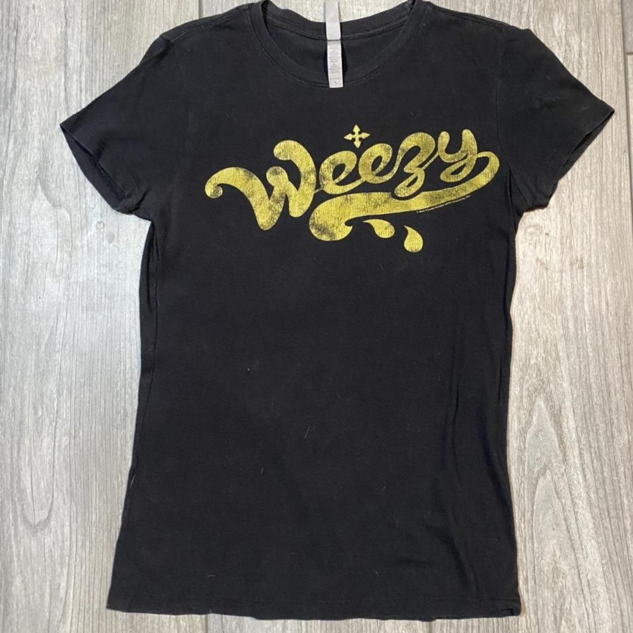 🎤🛹 Modern Lil Wayne Weezy Rap Gold Graphic Black T... - Depop