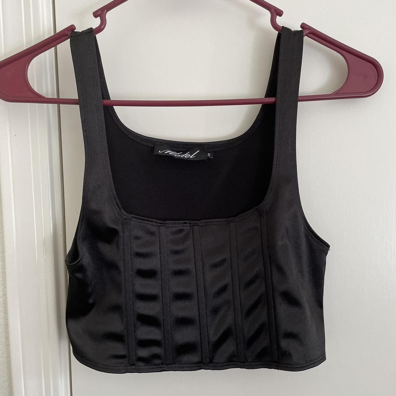 motel rocks corset style tank cropped, ends mid/high... - Depop
