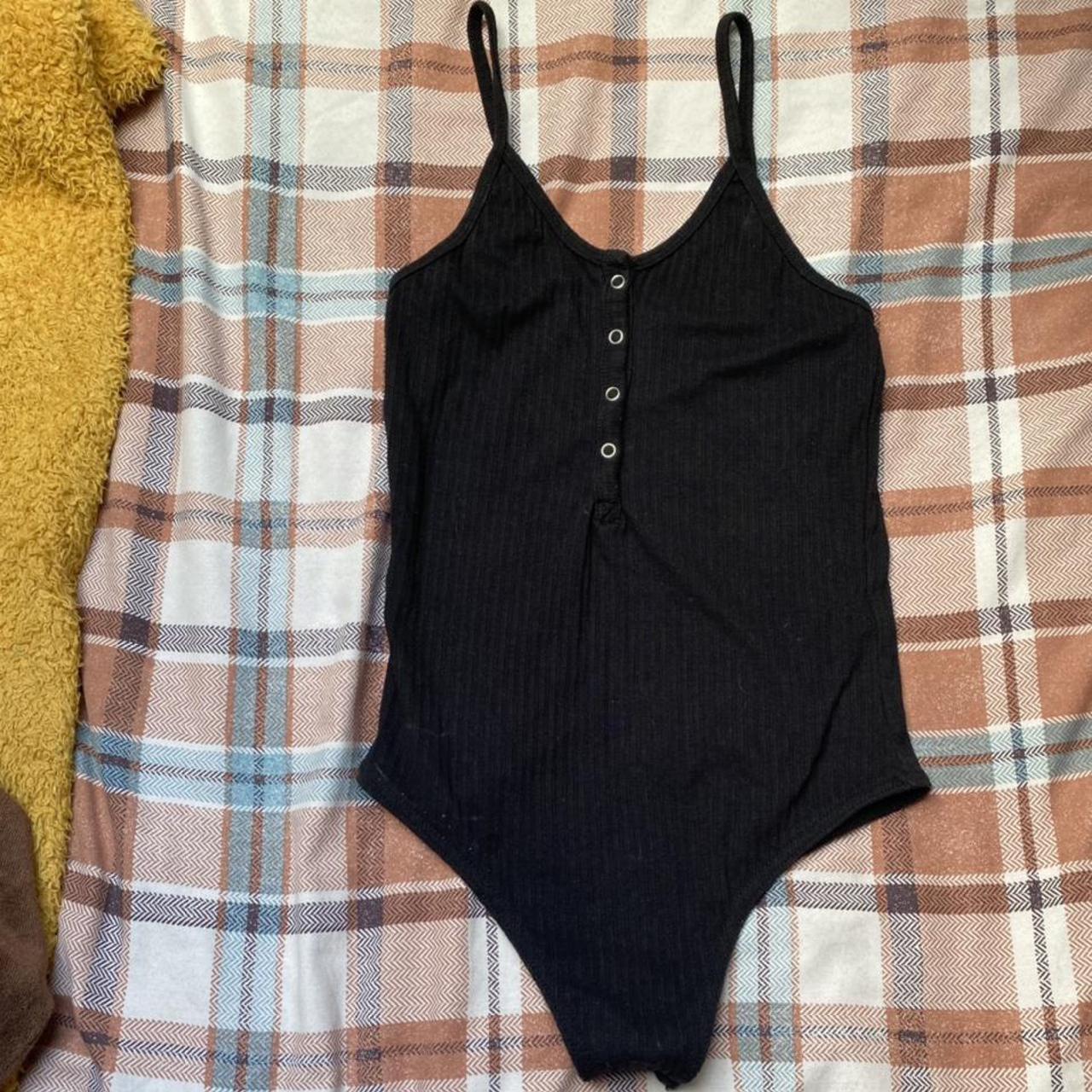 Black Ribbed Bodysuit Missguided Size 8 - Depop