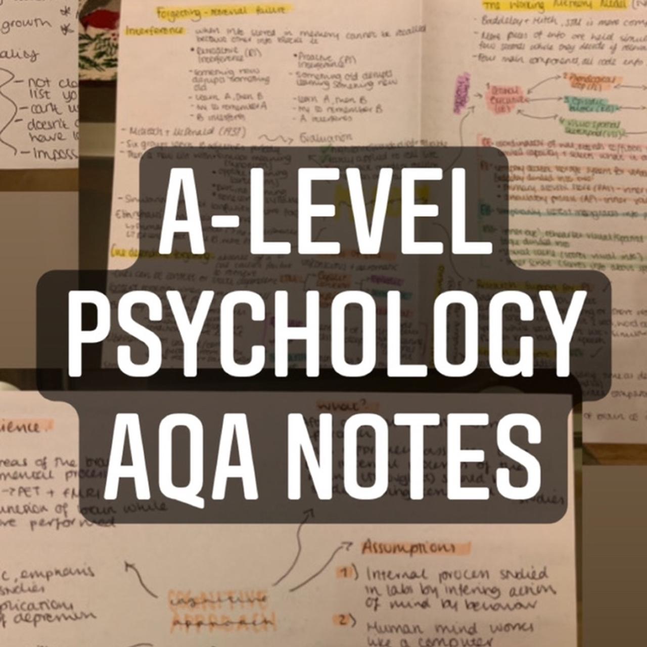 A-level psychology Aqa mind-map notes. 51 pages in... - Depop