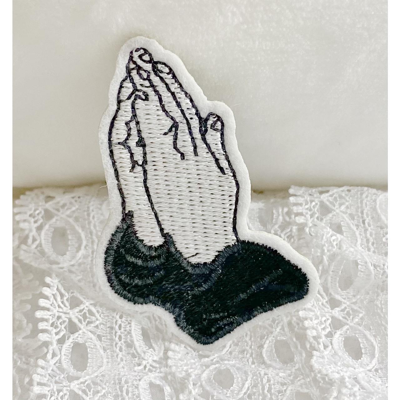 Iron on patch Prayer hands praying-D3 Brand new... - Depop